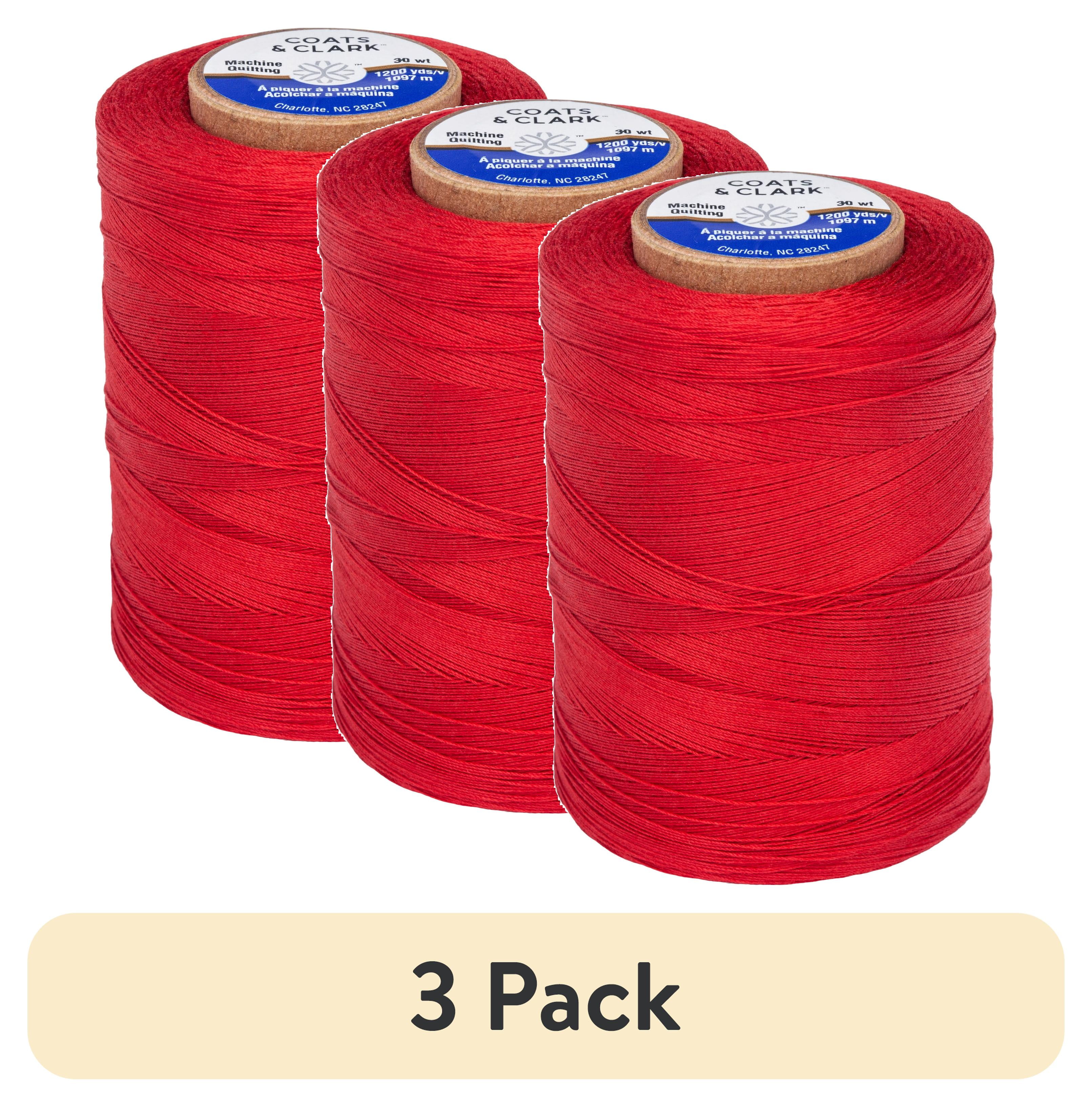 (3 pack) Coats & Clark 100% Cotton Sewing Thread, 1200 yd Size 50, Red ...