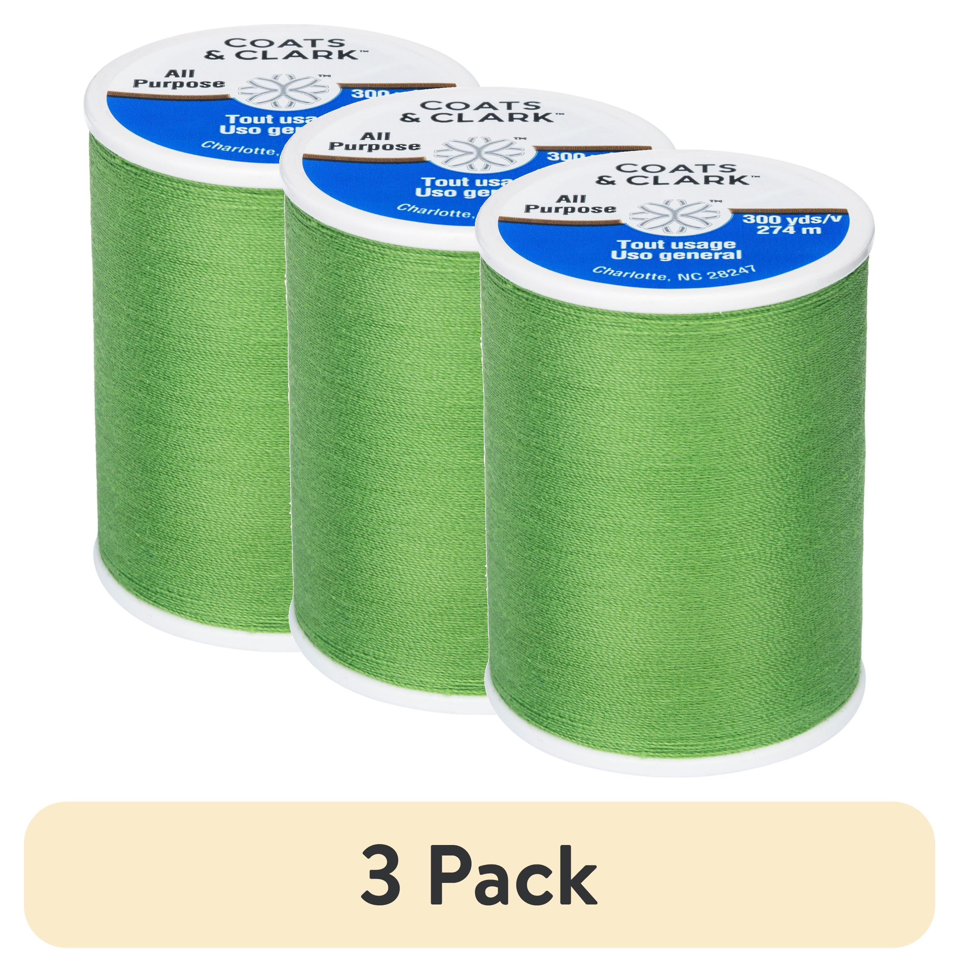 (3 pack) Coats & Clark All Purpose Apple Green Polyester Thread, 300 Yards - Walmart.com