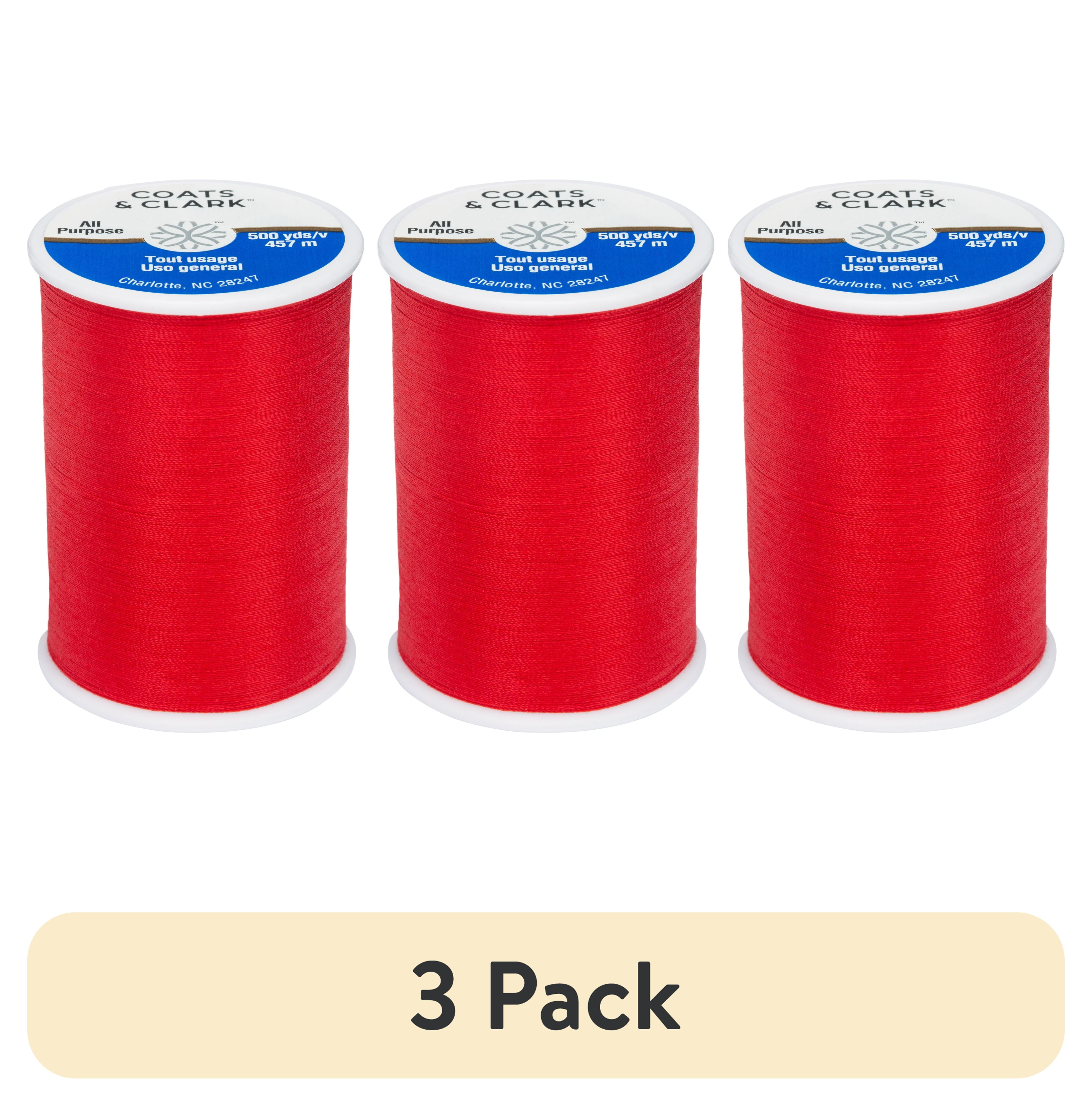 (3 pack) Coats & Clark All Purpose Atom Red Polyester Thread, 500 yards ...