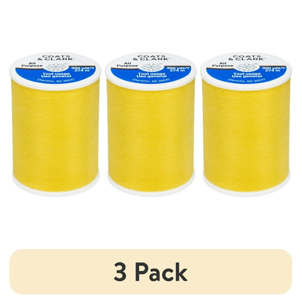 (3 pack) Coats & Clark All Purpose Banana Peel Polyester Thread, 300 Yards - Walmart Business ...