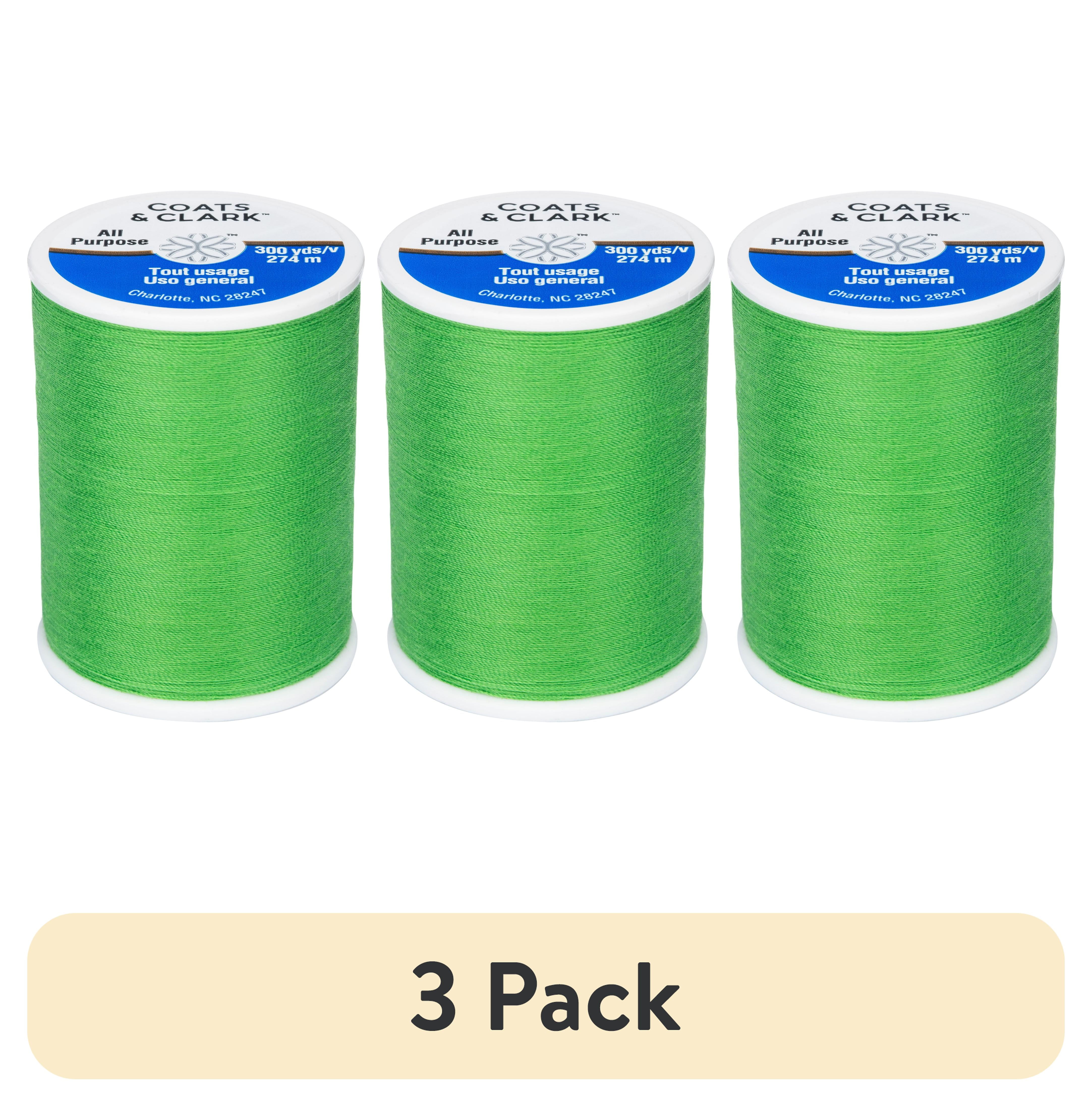(3 pack) Coats & Clark All Purpose Bright Green Polyester Thread, 300 ...