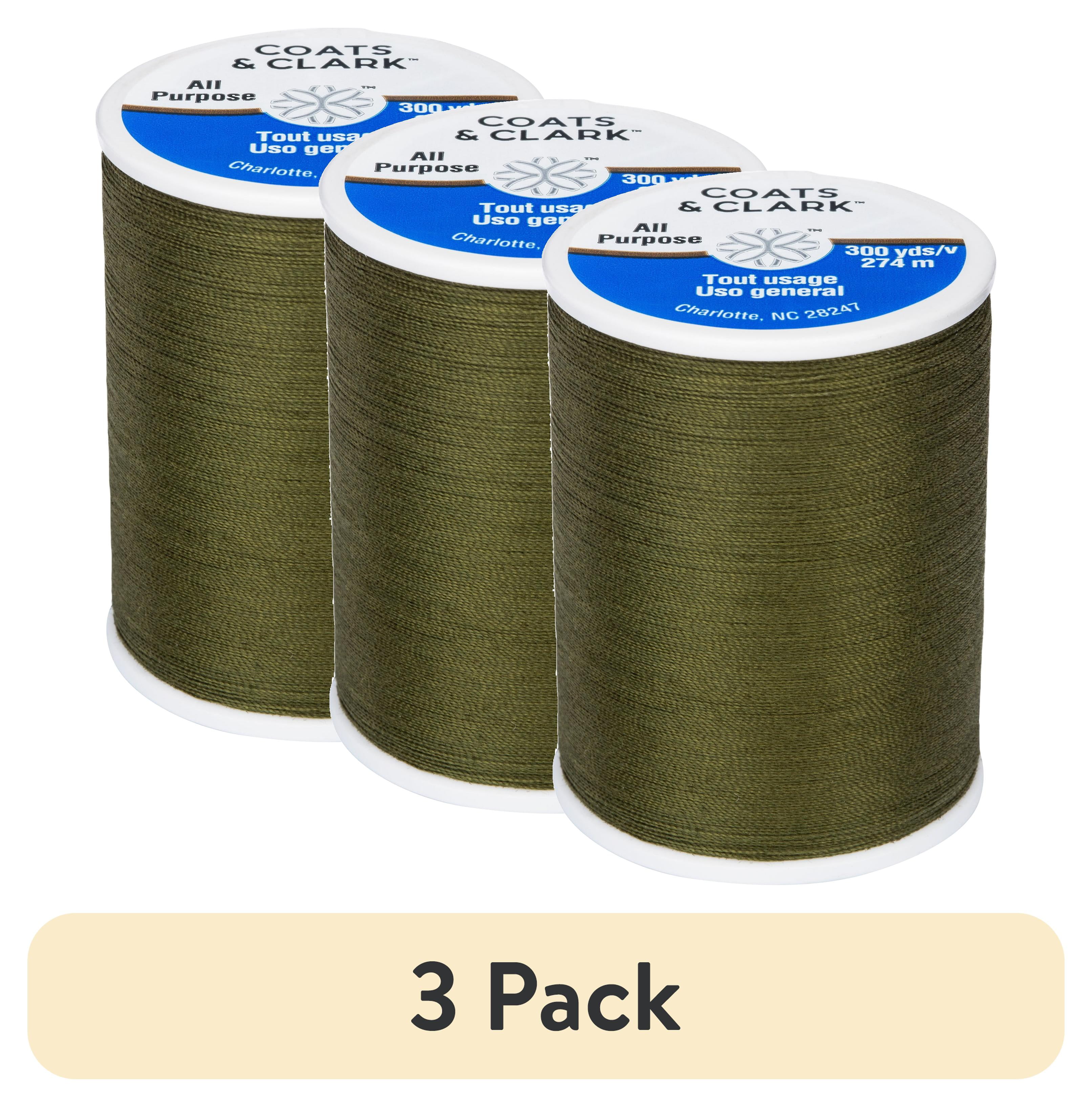 (3 pack) Coats & Clark All Purpose Bronze Green Polyester Thread, 300 ...