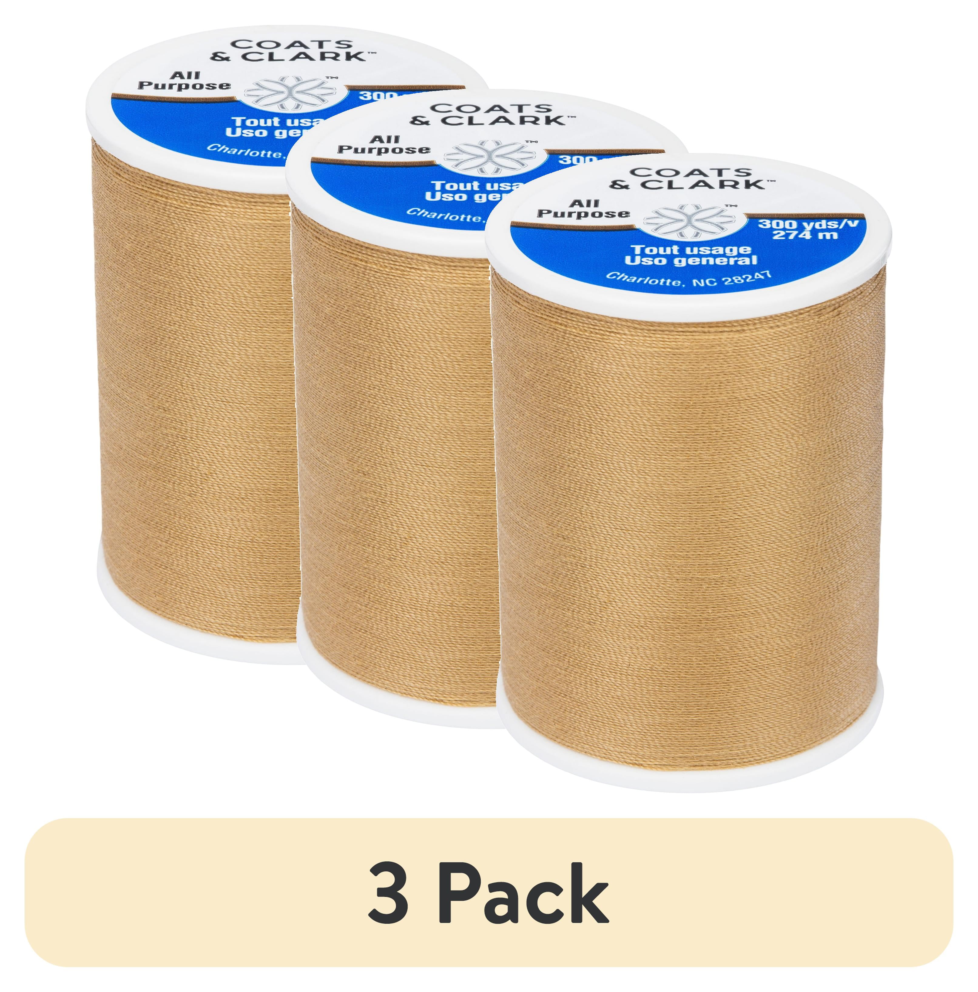 (3 pack) Coats & Clark All Purpose Camel Polyester Thread, 300 Yards ...