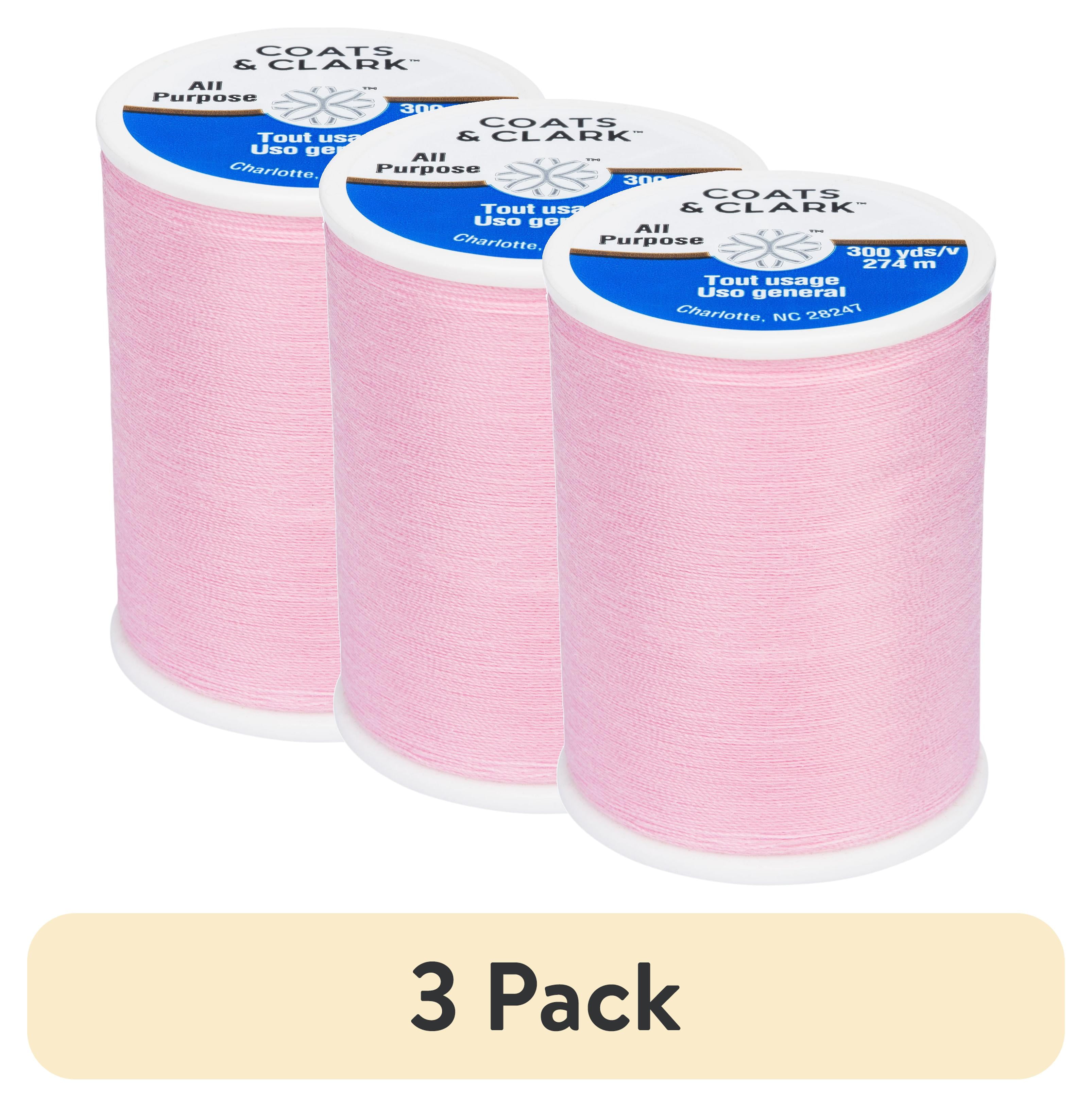 (3 pack) Coats & Clark All Purpose Carnation Polyester Thread, 300 ...