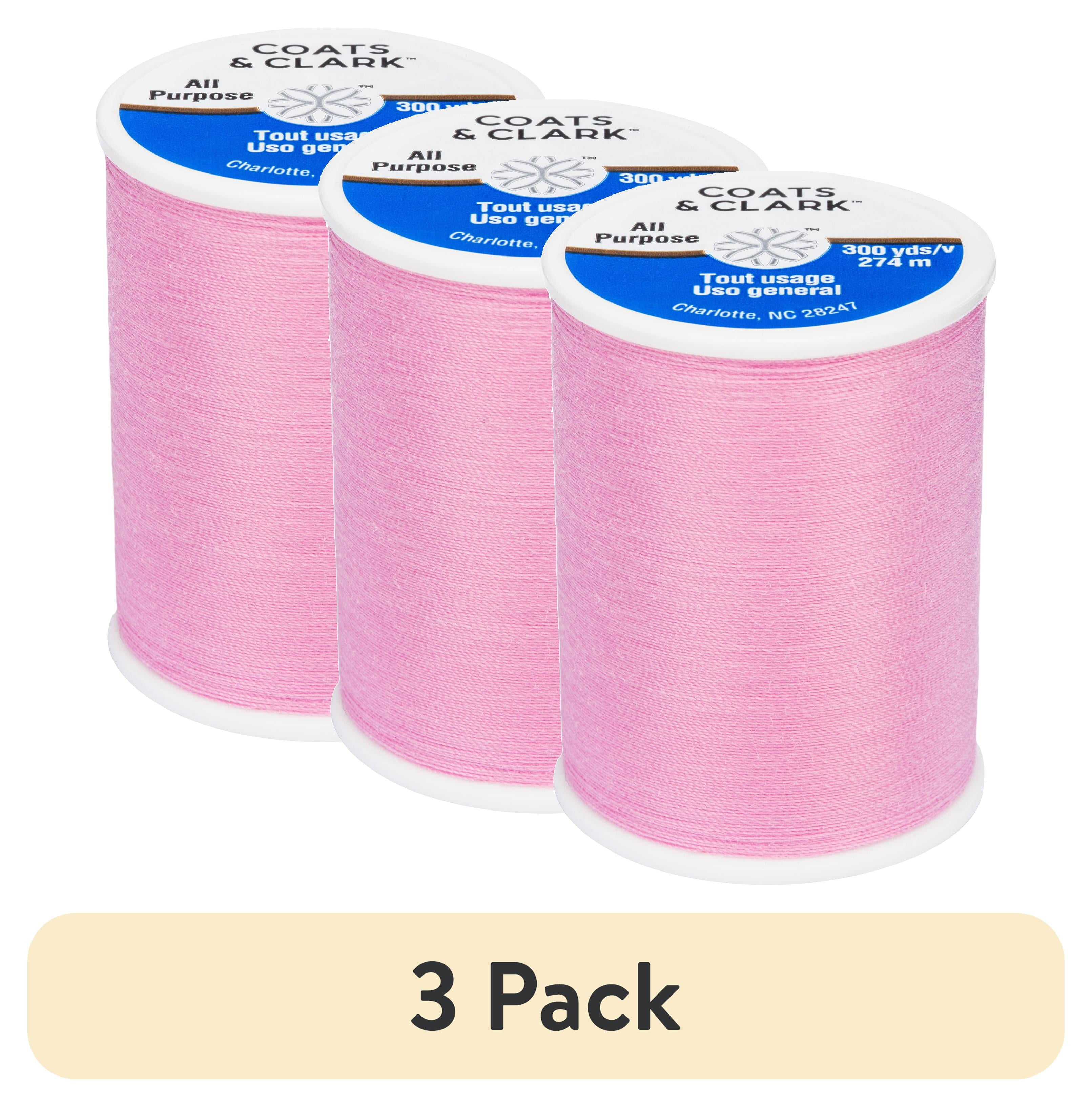 (3 pack) Coats & Clark All Purpose Corsage Pink Polyester Thread, 300 ...