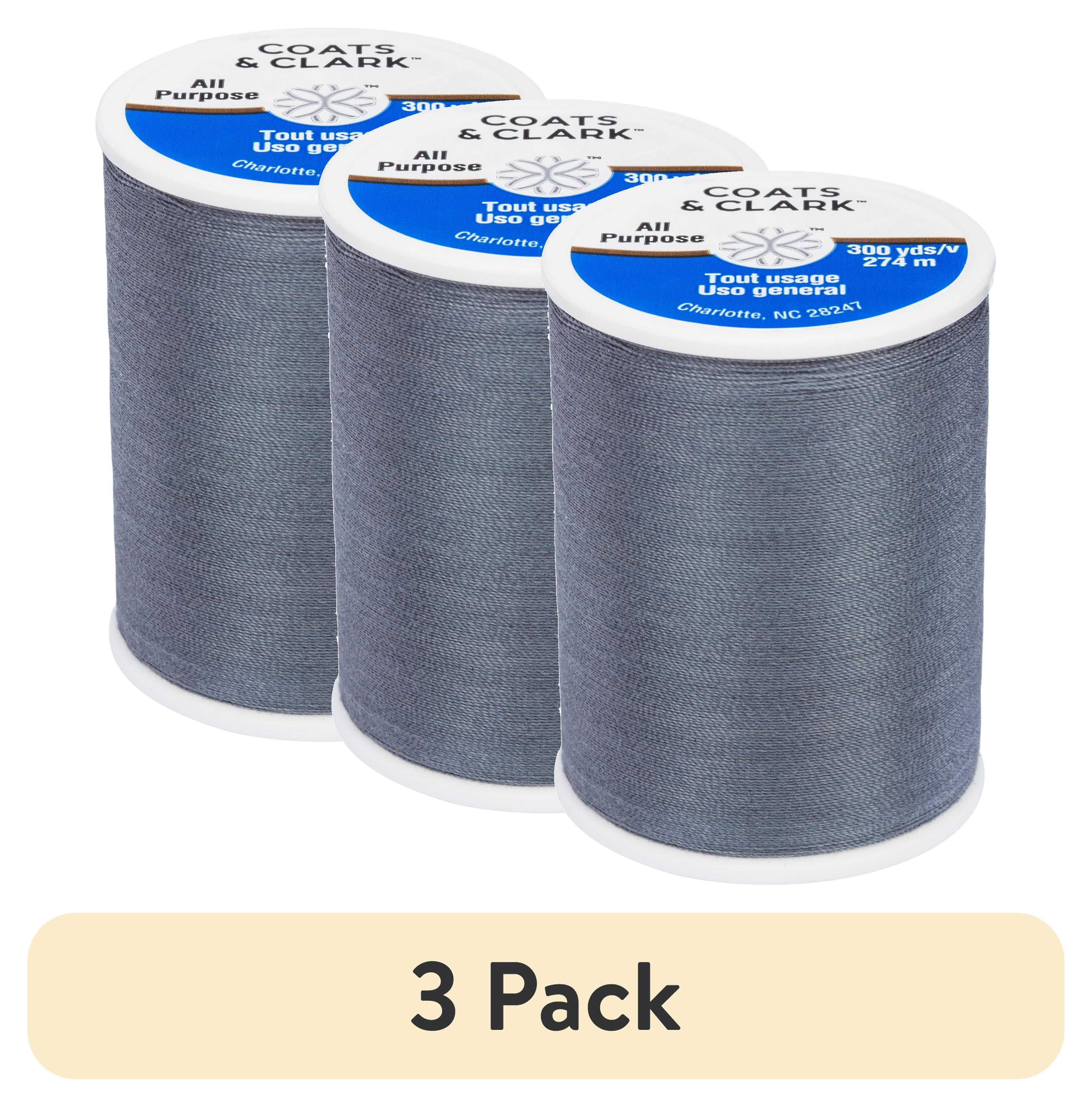 (3 pack) Coats & Clark All Purpose Dark Slate Polyester Thread, 300 ...