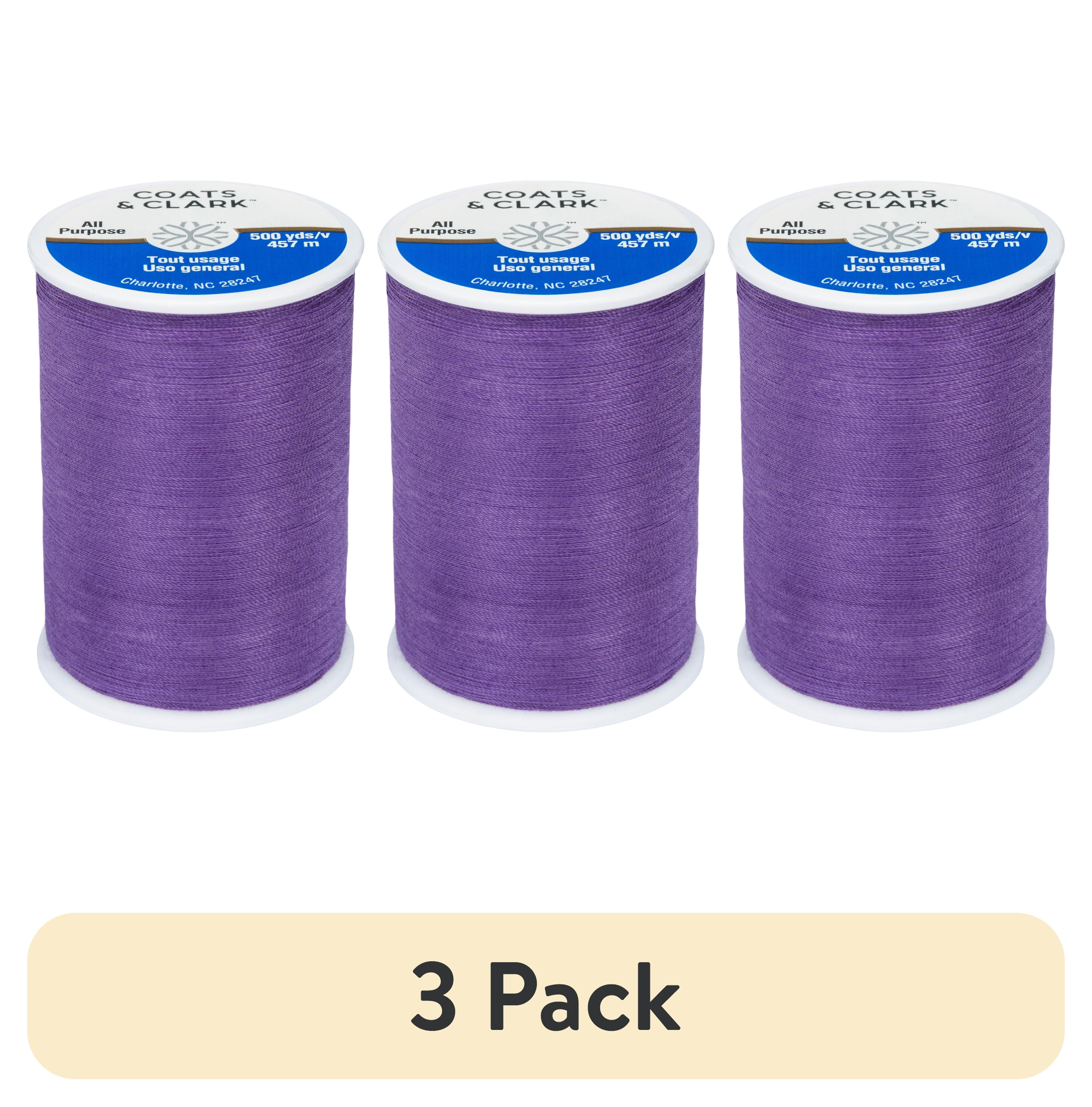 (3 pack) Coats & Clark All Purpose Deep Violet Polyester Thread, 500 ...