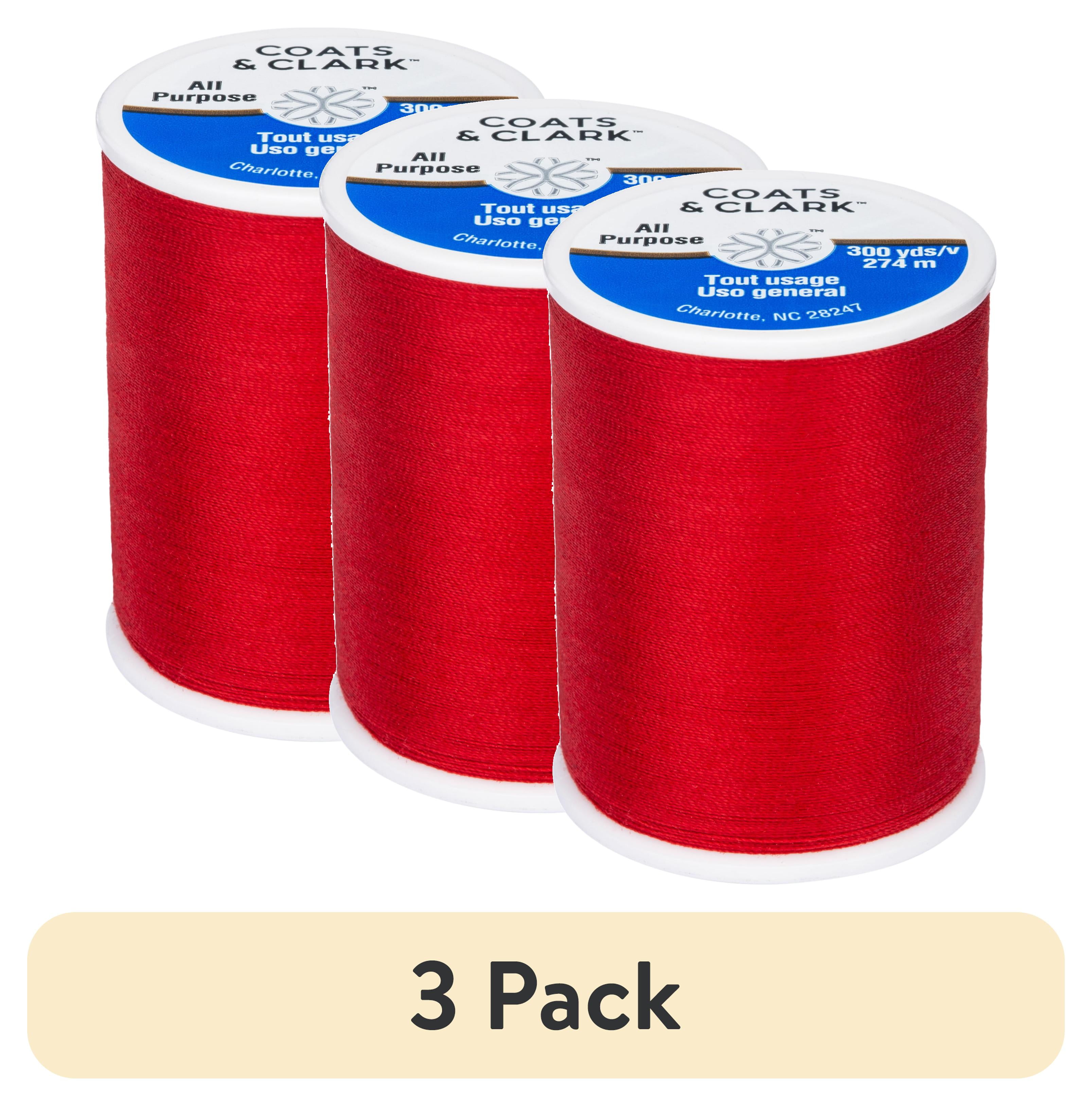 (3 pack) Coats & Clark All Purpose Dual Duty Thread, Medium, 300 Yards ...