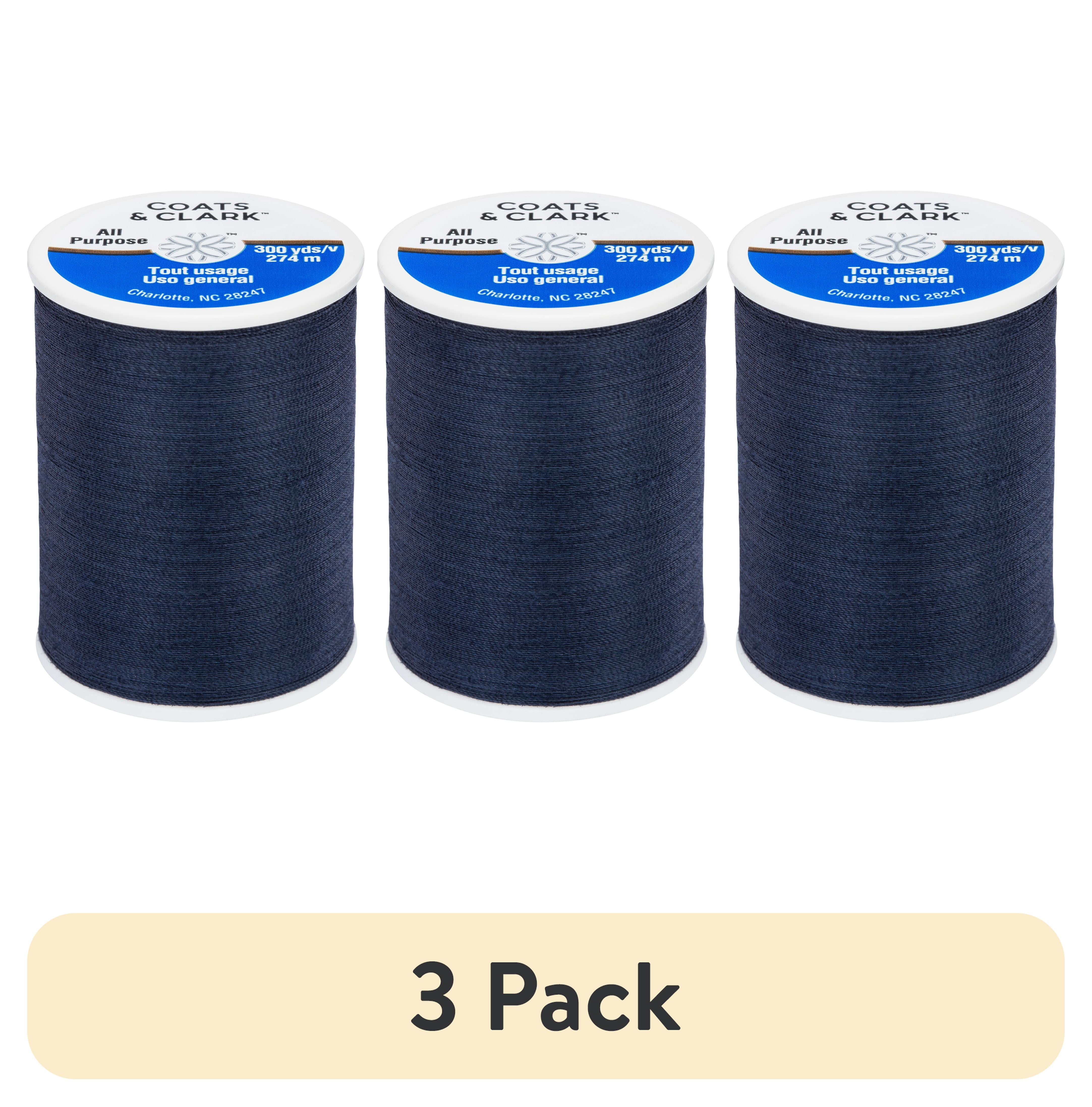 (3 pack) Coats & Clark All Purpose Indigo Ink Polyester Thread, 300 ...
