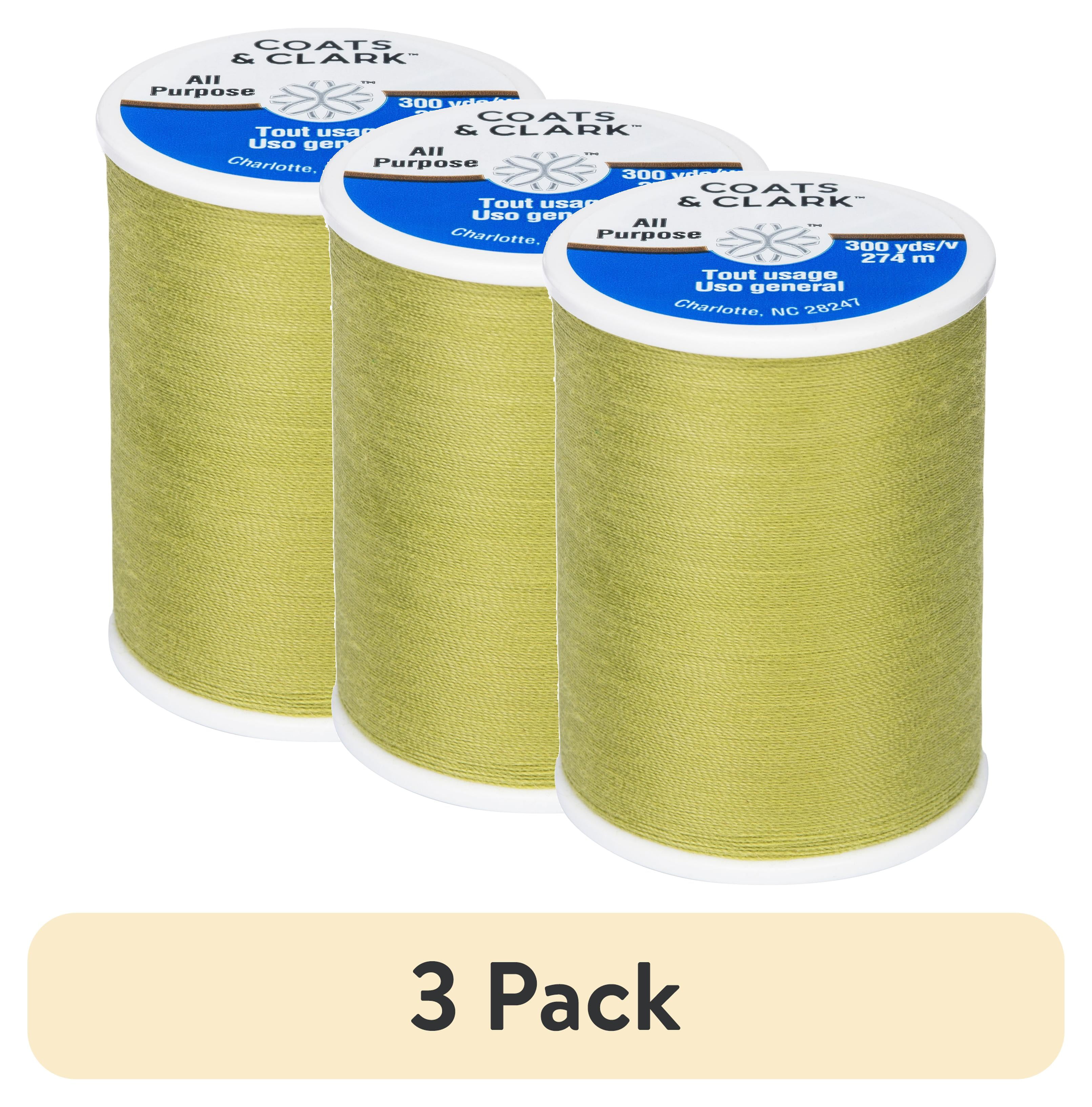 (3 pack) Coats & Clark All Purpose Light Olive Polyester Thread, 300 ...