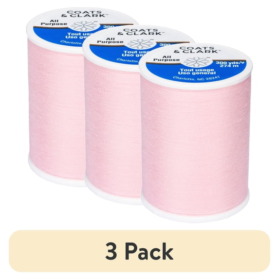 (3 pack) Coats & Clark All Purpose Light Pink Thread, 300 Yards ...