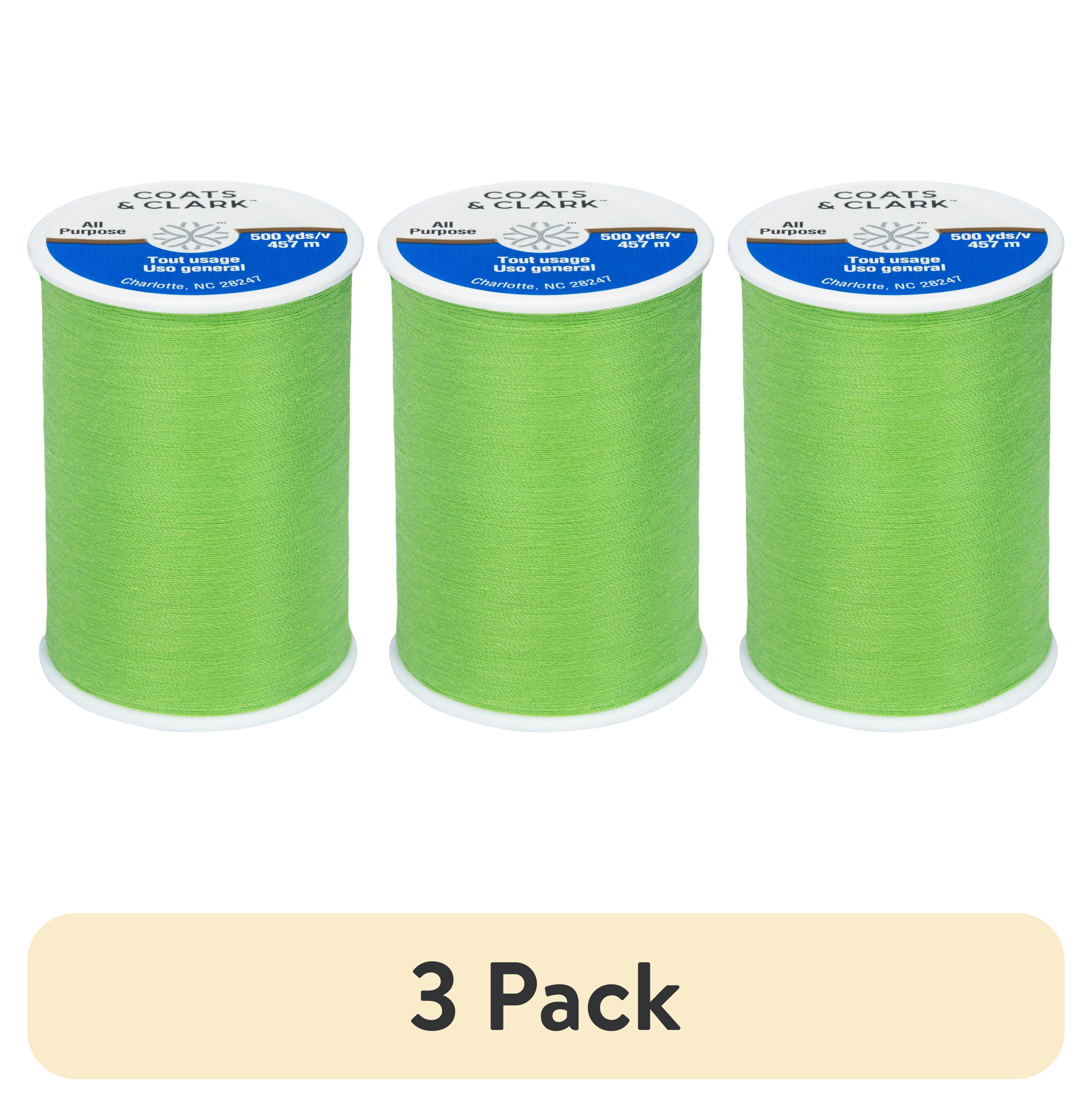 (3 pack) Coats & Clark All Purpose Lime Polyester Thread, 500 yards/457 ...