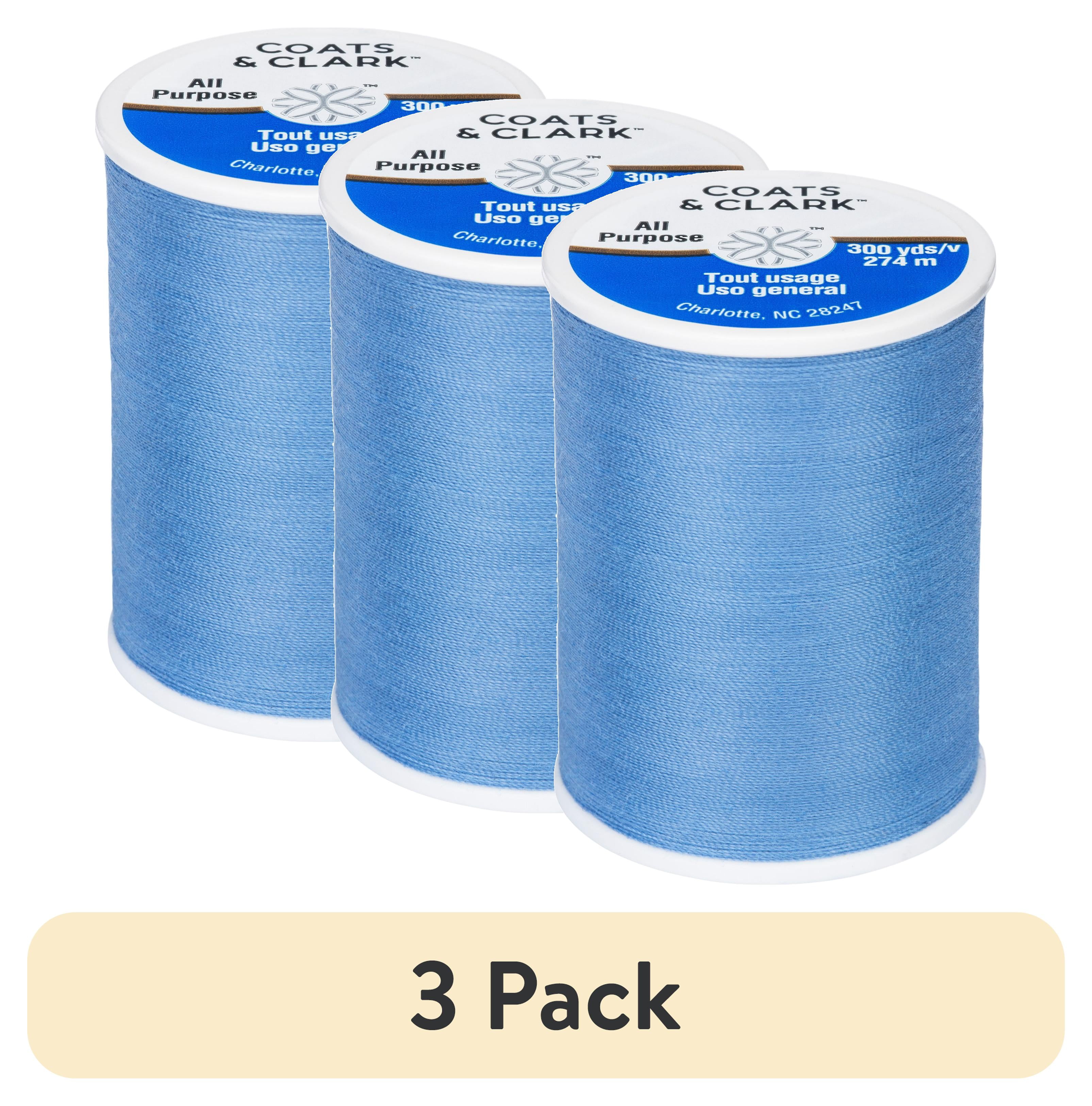 (3 pack) Coats & Clark All Purpose Medium Blue Polyester Thread, 300 ...