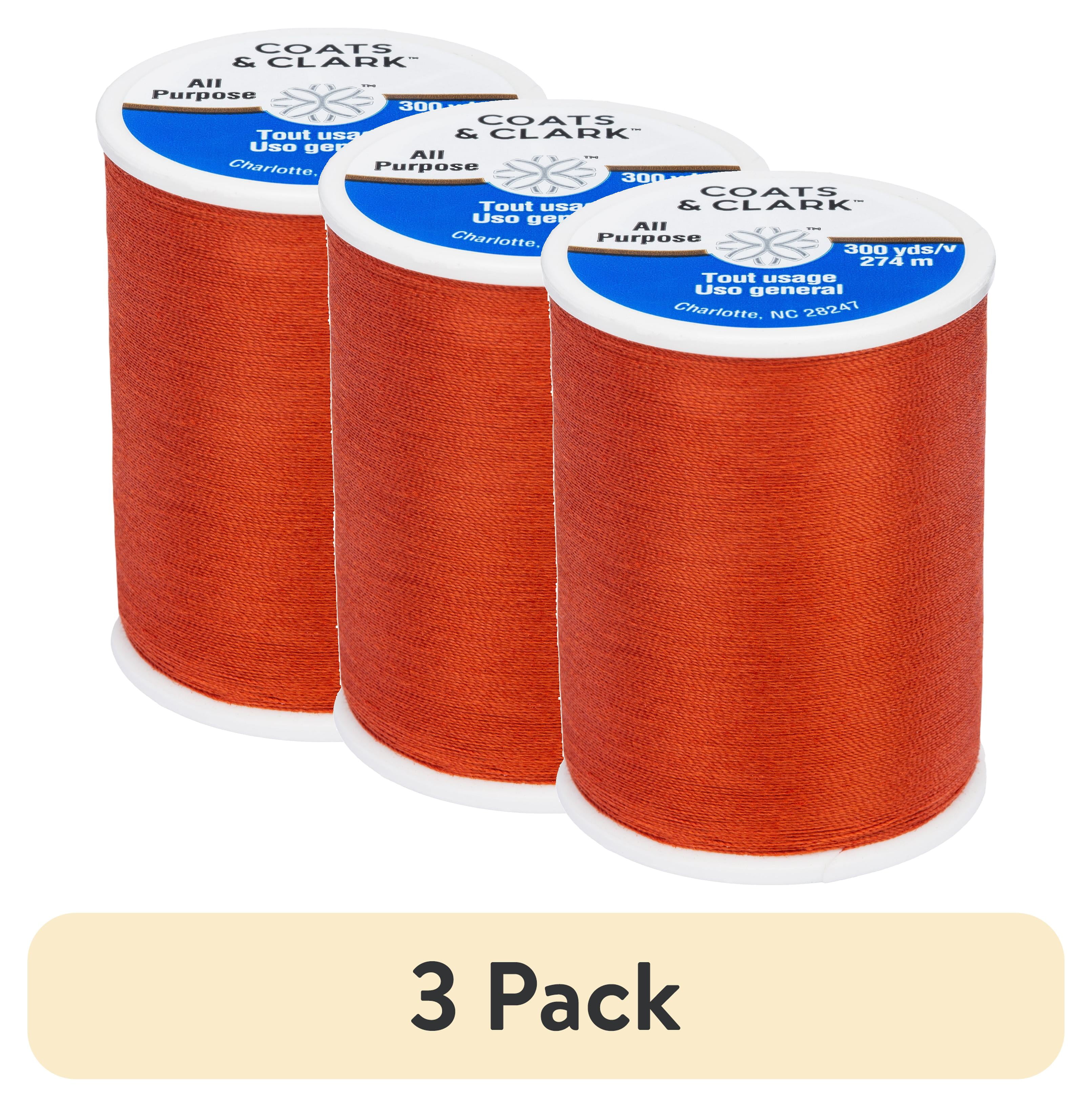 (3 pack) Coats & Clark All Purpose Paprika Polyester Thread, 300 Yards ...
