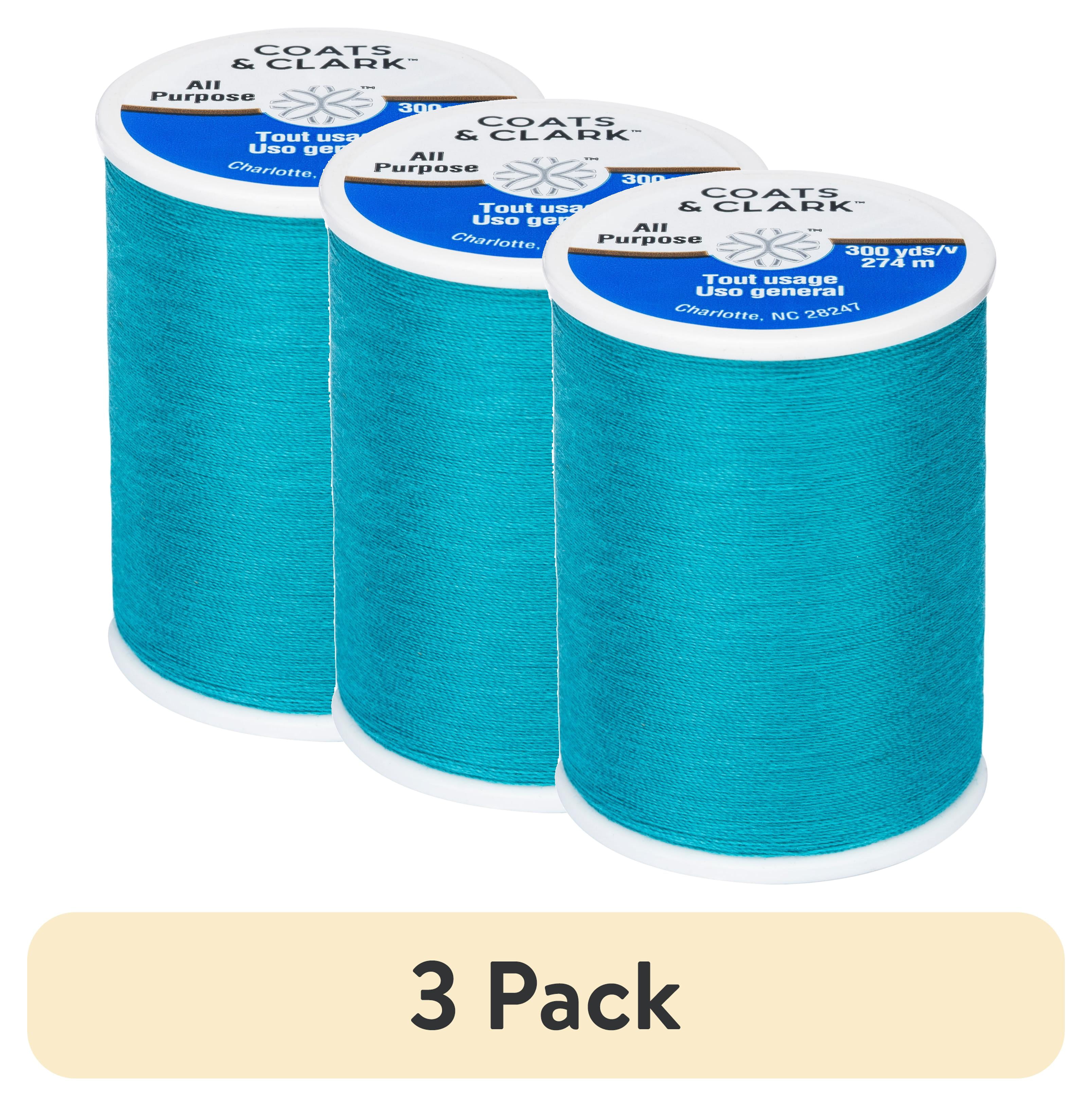 (3 pack) Coats & Clark All Purpose Parrot Blue Polyester Thread, 300 ...