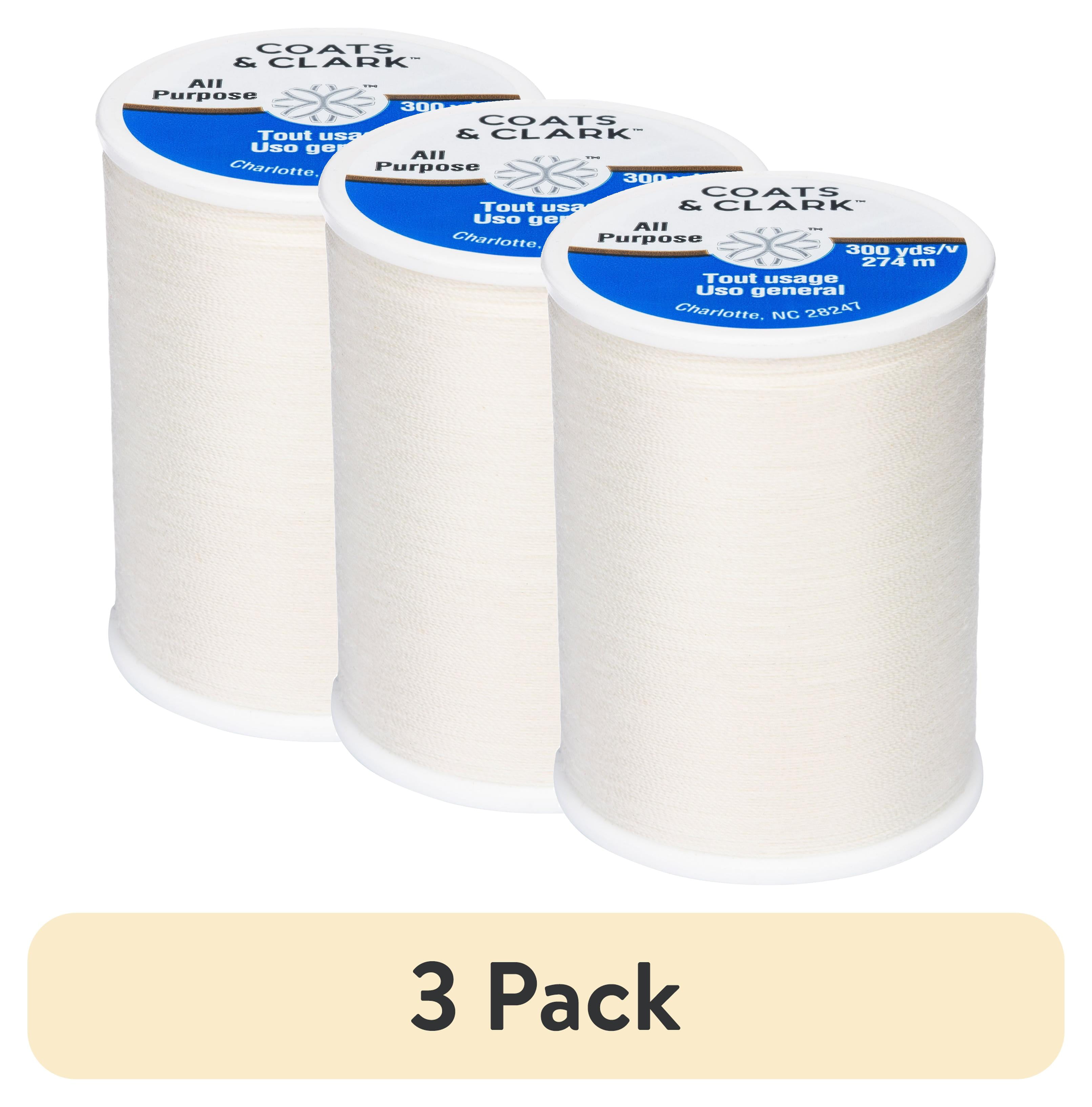 (3 pack) Coats & Clark All Purpose Pearl Polyester Thread, 300 Yards ...