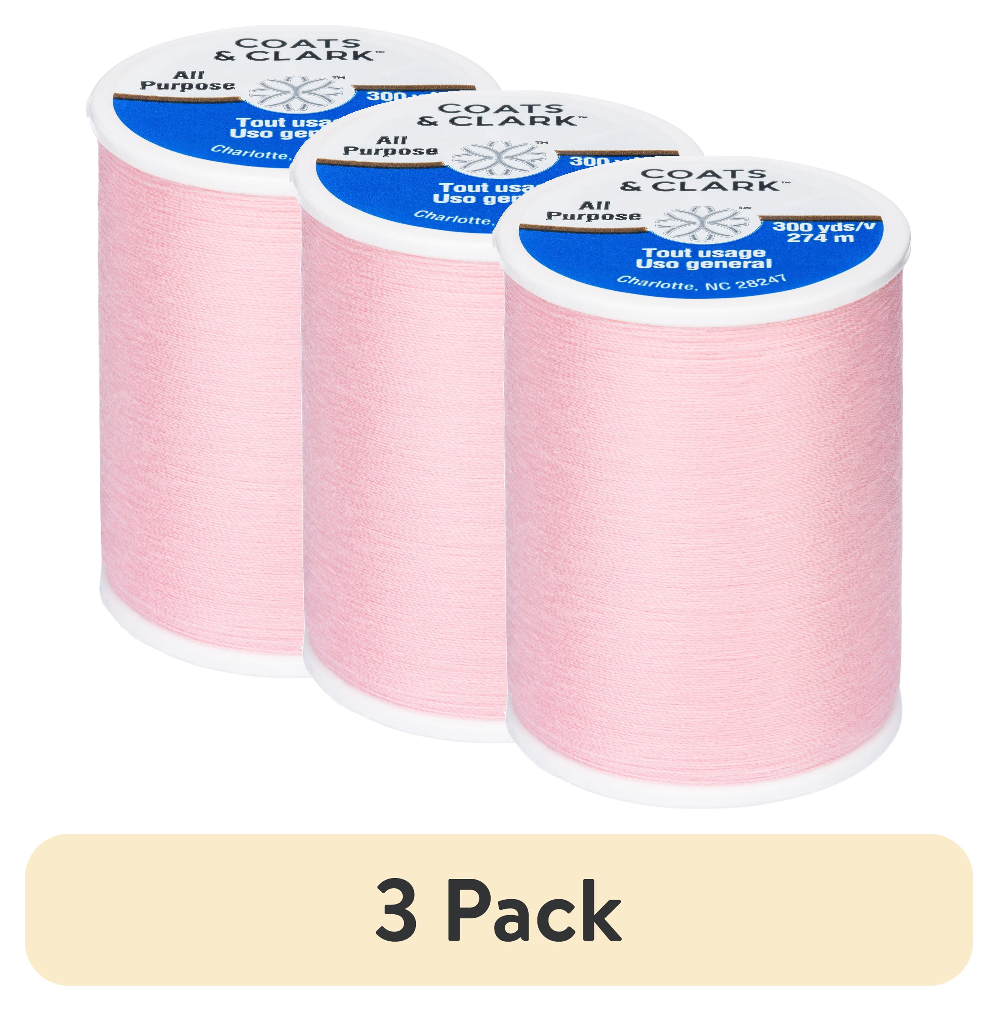 (3 pack) Coats & Clark All Purpose Pink Polyester Thread, 300 Yards ...