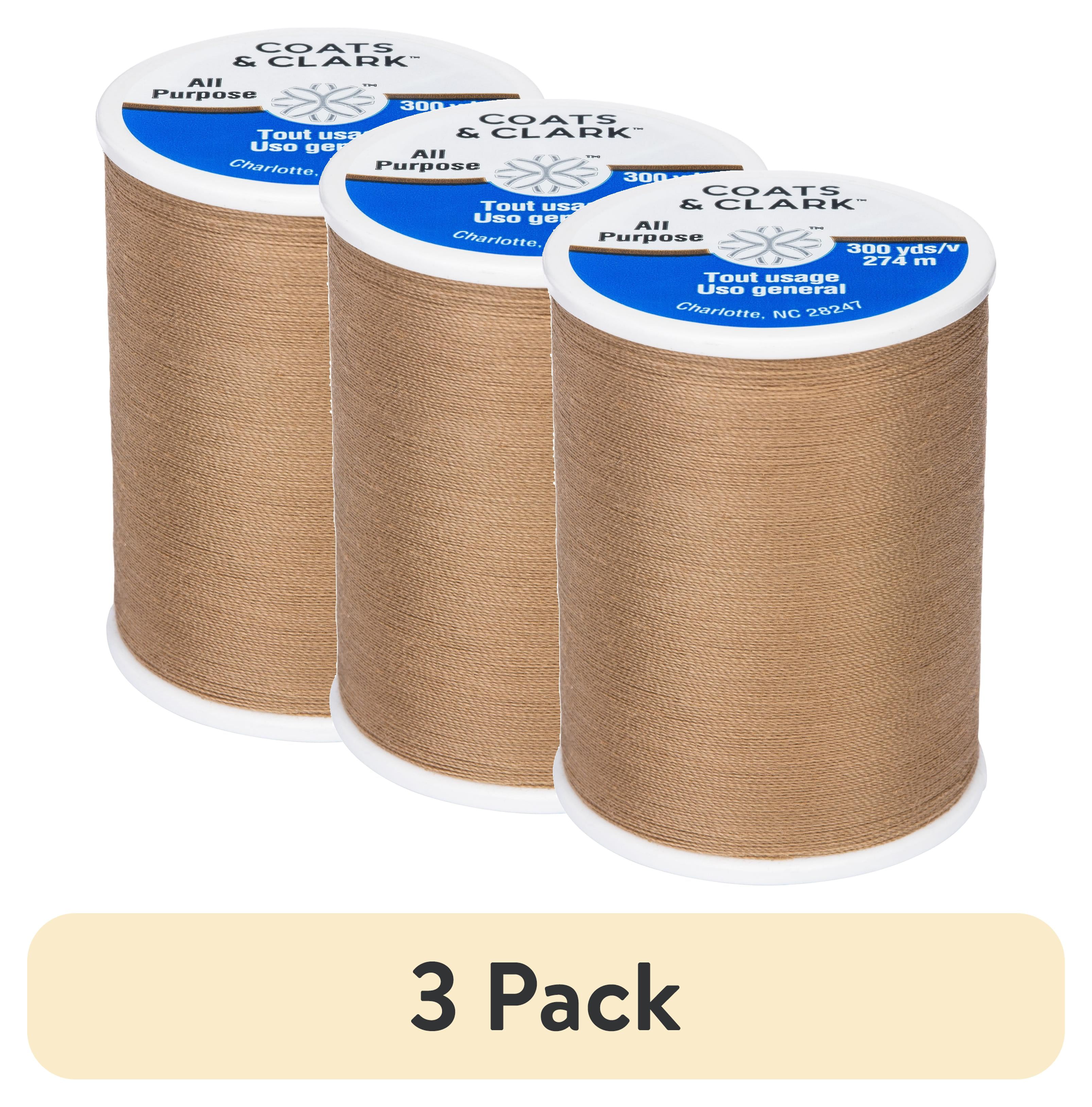 (3 pack) Coats & Clark All Purpose Praline Polyester Thread, 300 Yards ...