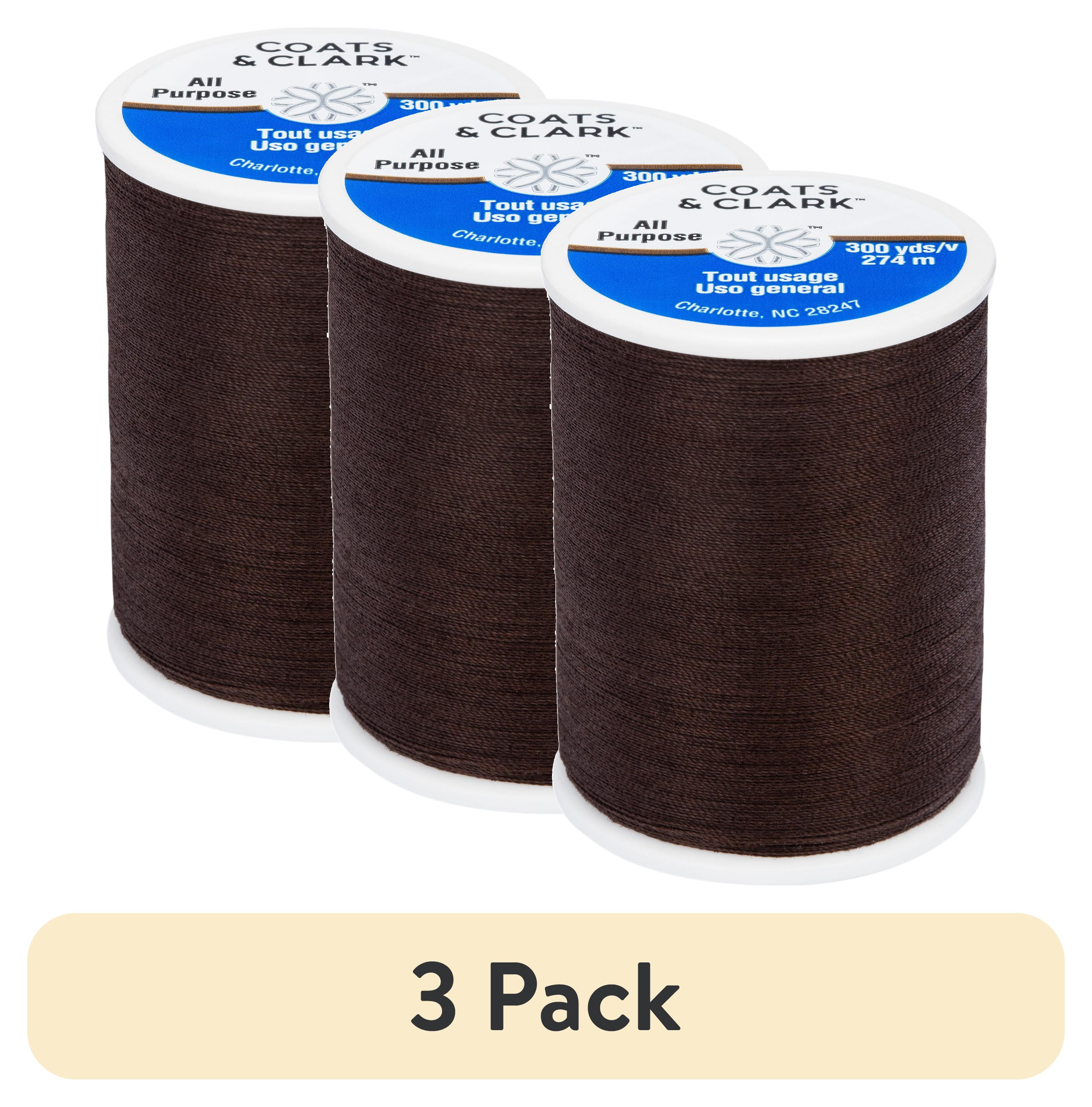 (3 pack) Coats & Clark All Purpose Raisin Polyester Thread, 300 Yards ...