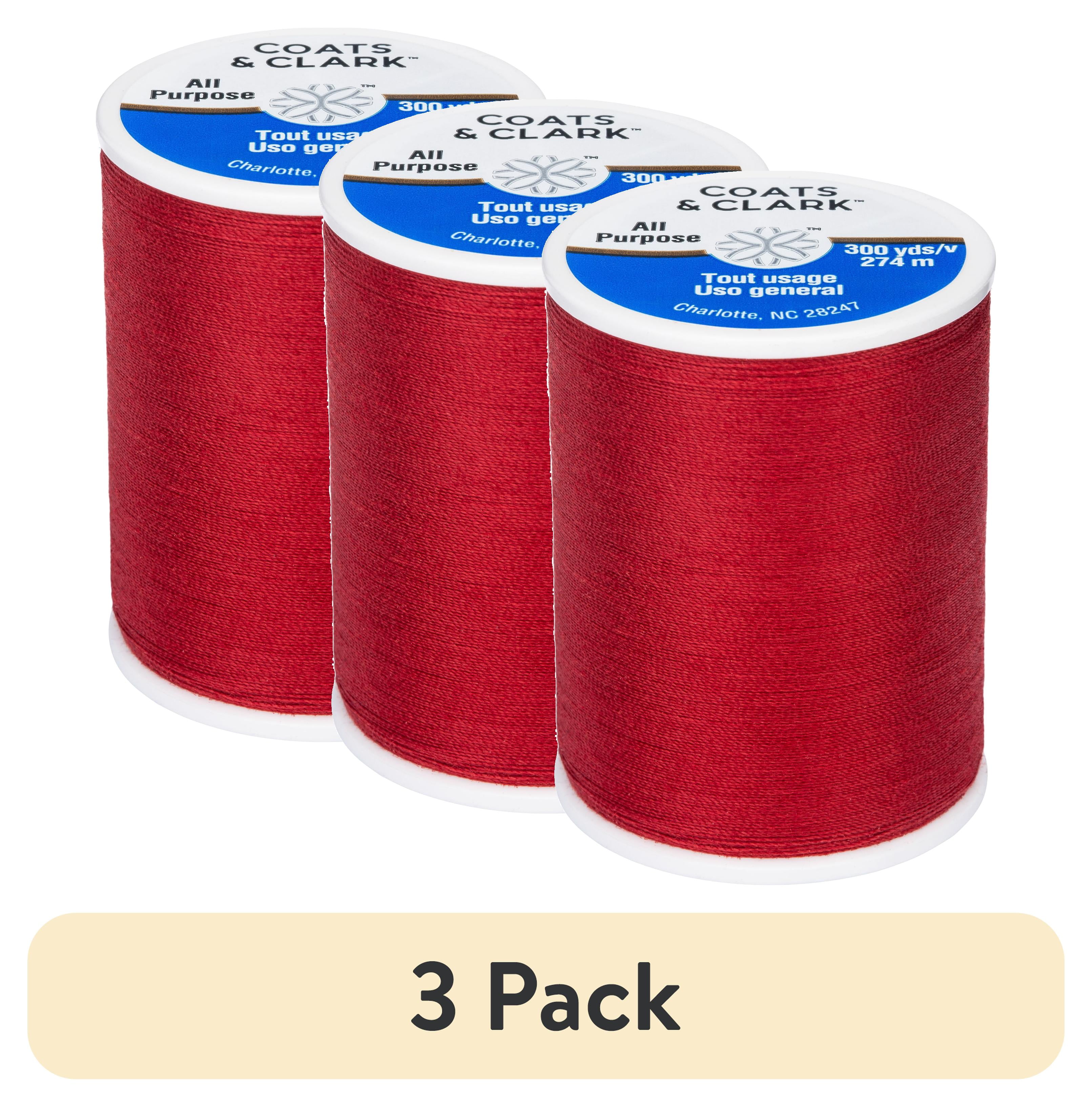 (3 pack) Coats & Clark All Purpose Red Cherry Thread, 300 Yards ...
