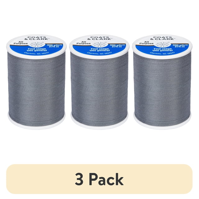 (3 pack) Coats & Clark All Purpose Slate Polyester Thread, 300 Yards ...