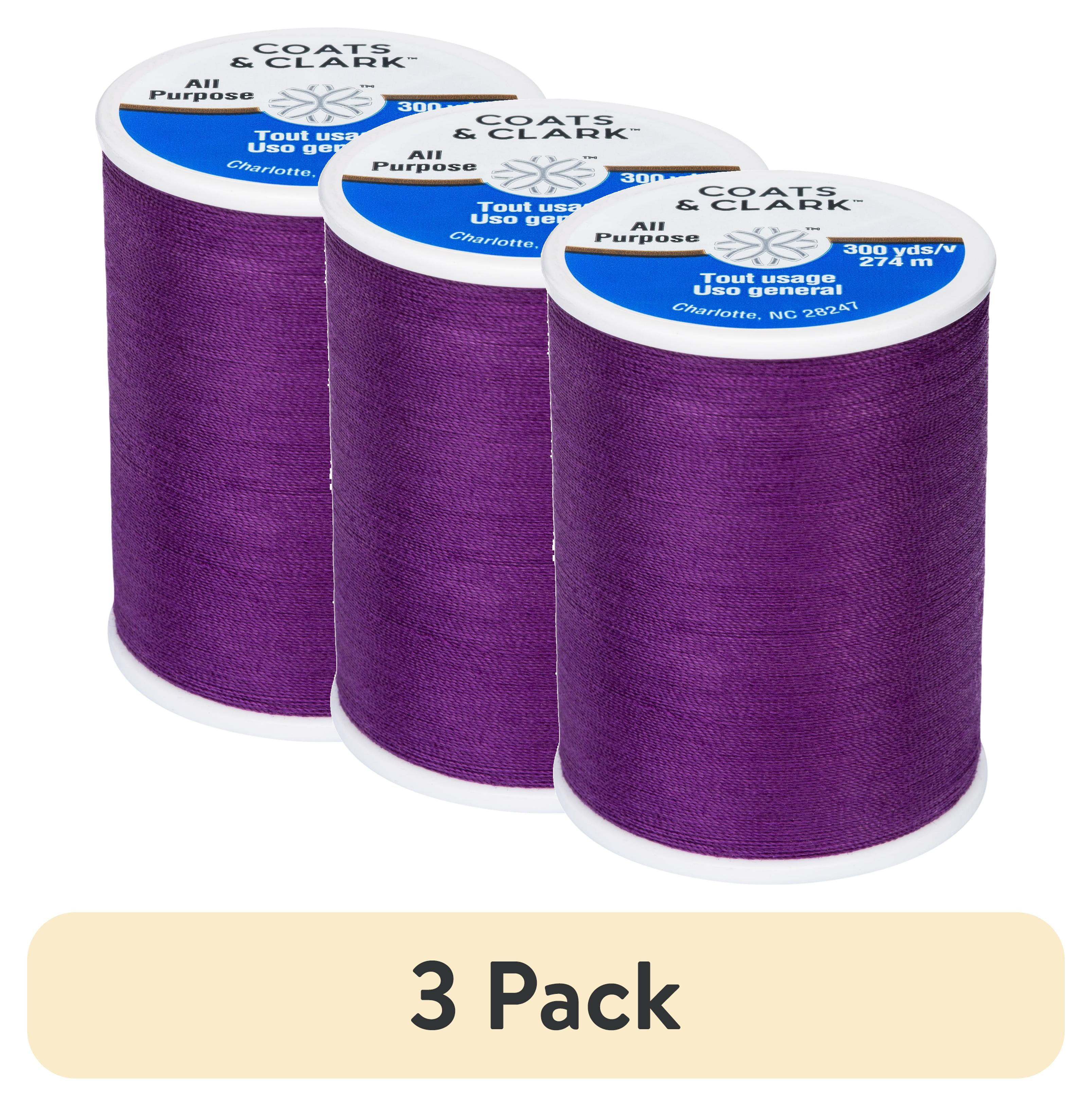 (3 pack) Coats & Clark All Purpose Ultra Violet Polyester Thread, 300 ...