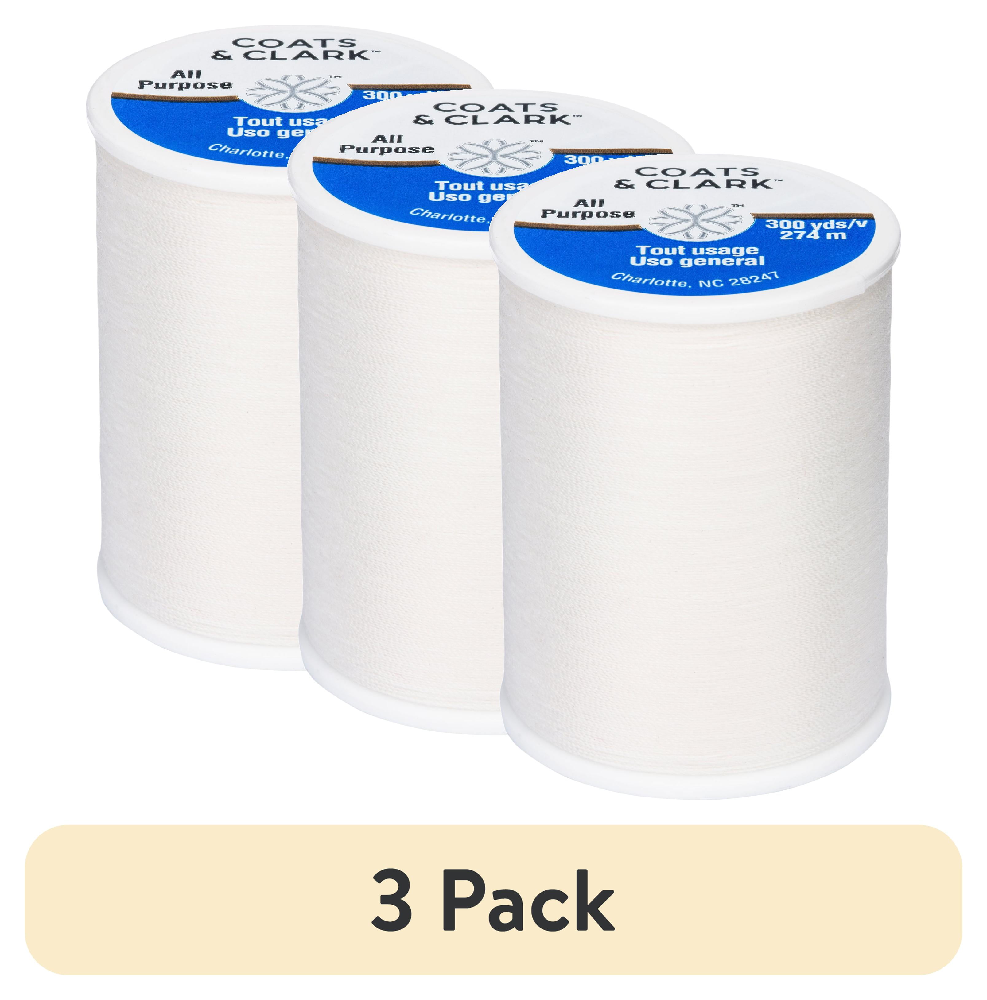 (3 pack) Coats & Clark All Purpose Winter White Polyester Thread, 300 Yards - Walmart.com