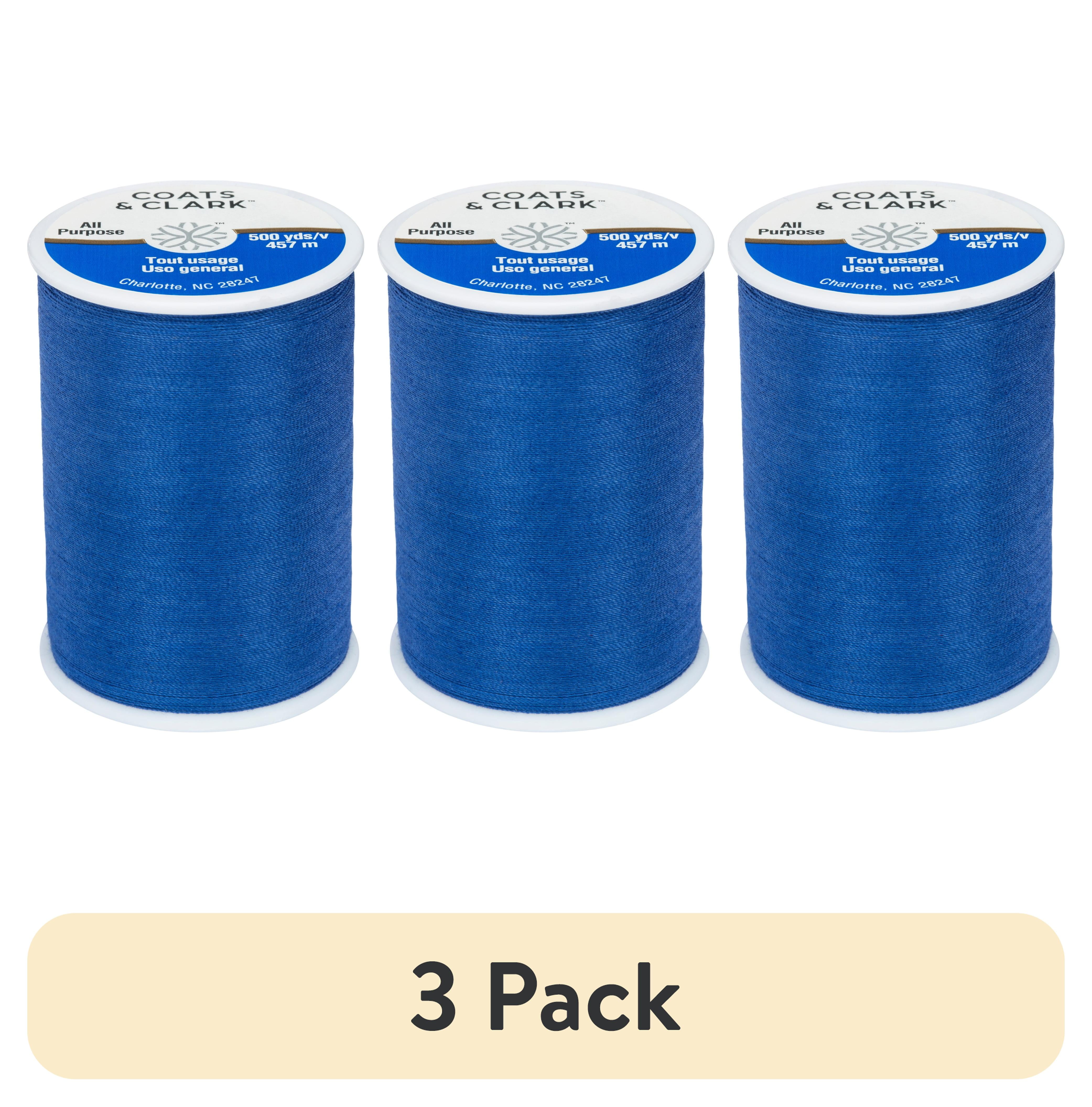 (3 pack) Coats & Clark All Purpose Yale Blue Polyester Thread, 500 ...