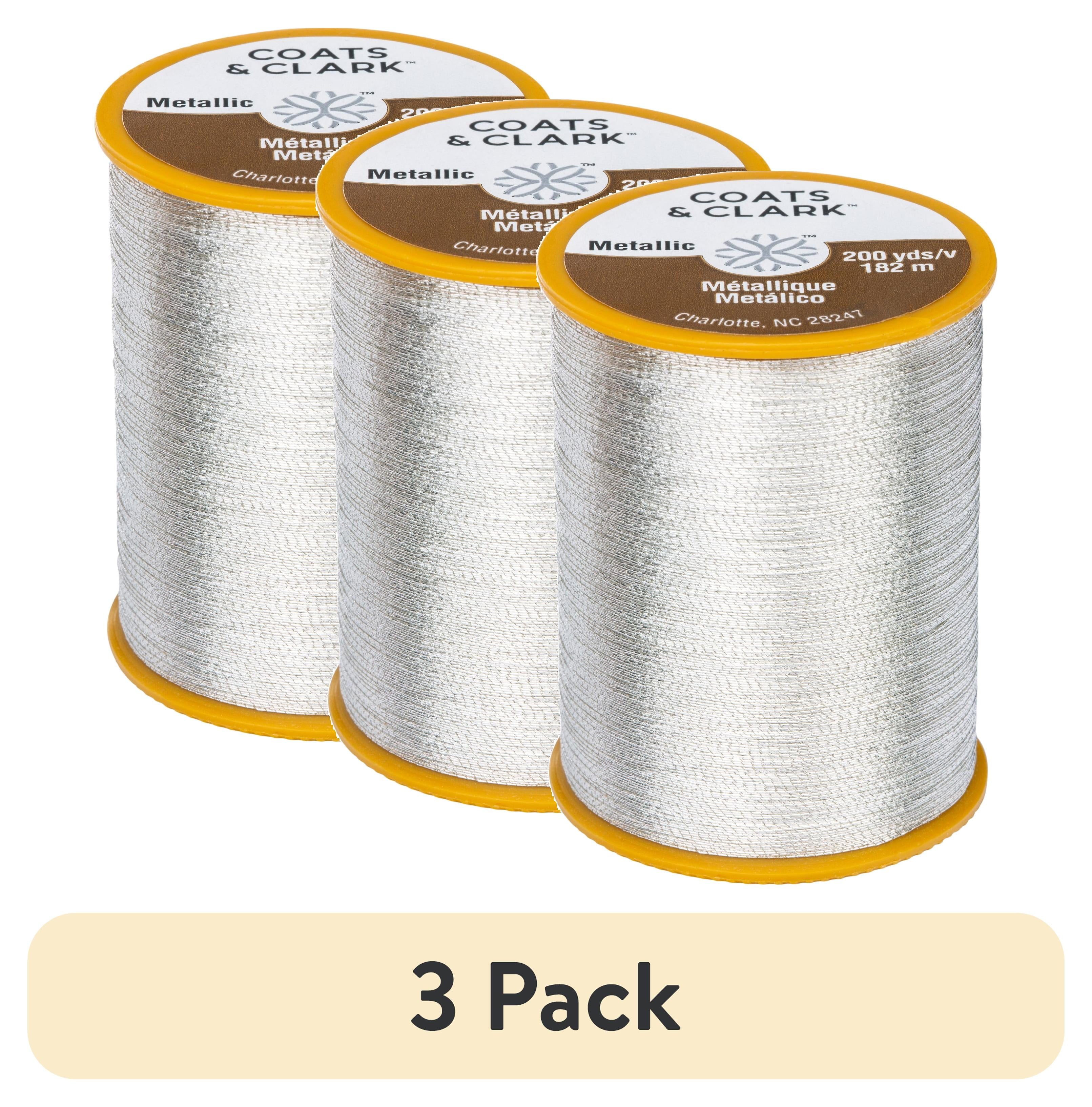 (3 pack) Coats & Clark Metallic Silver Embroidery Thread, 200 Yards ...