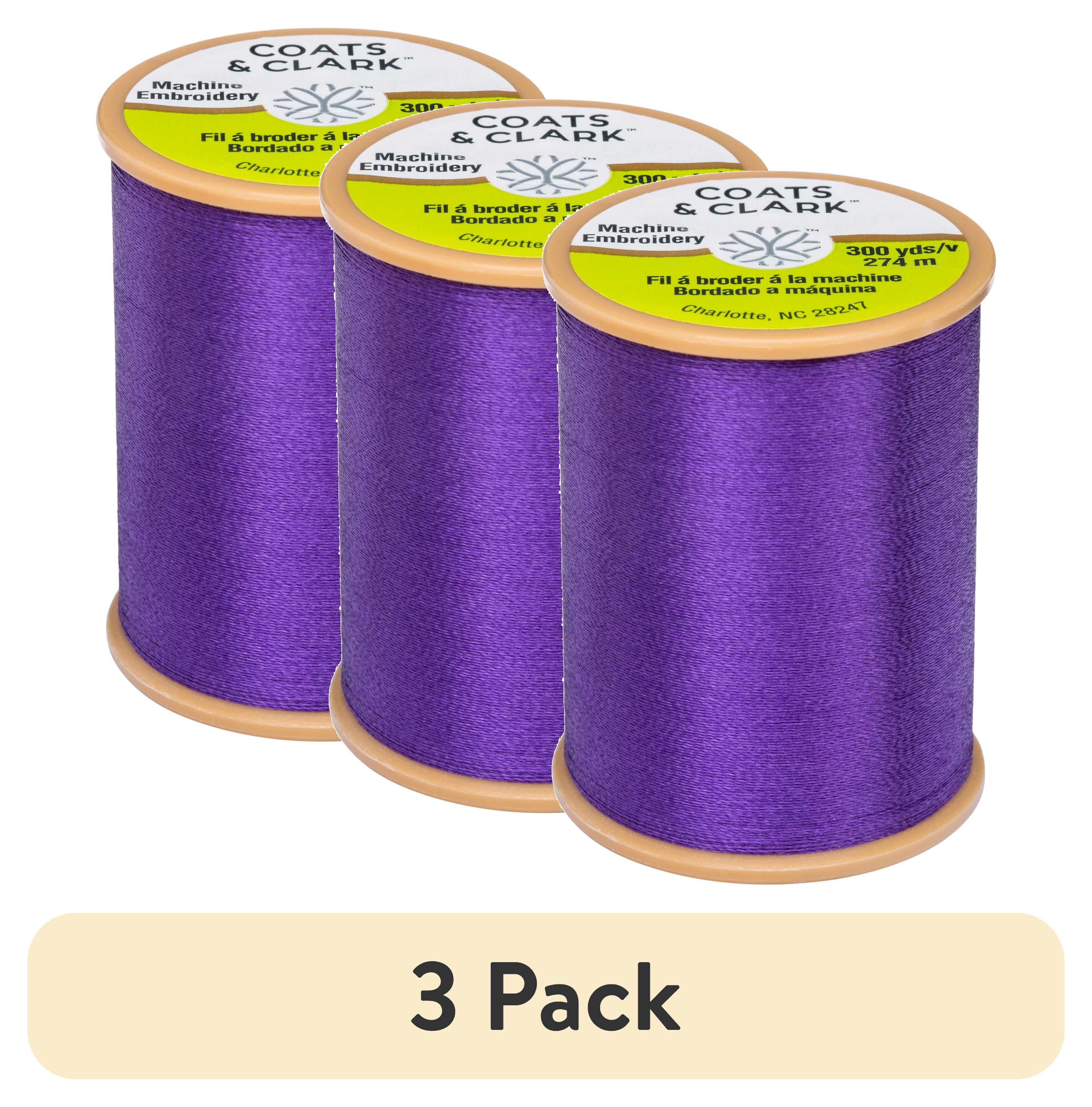 (3 pack) Coats & Clark Trilobal Embroidery Purple Polyester Thread, 300 ...