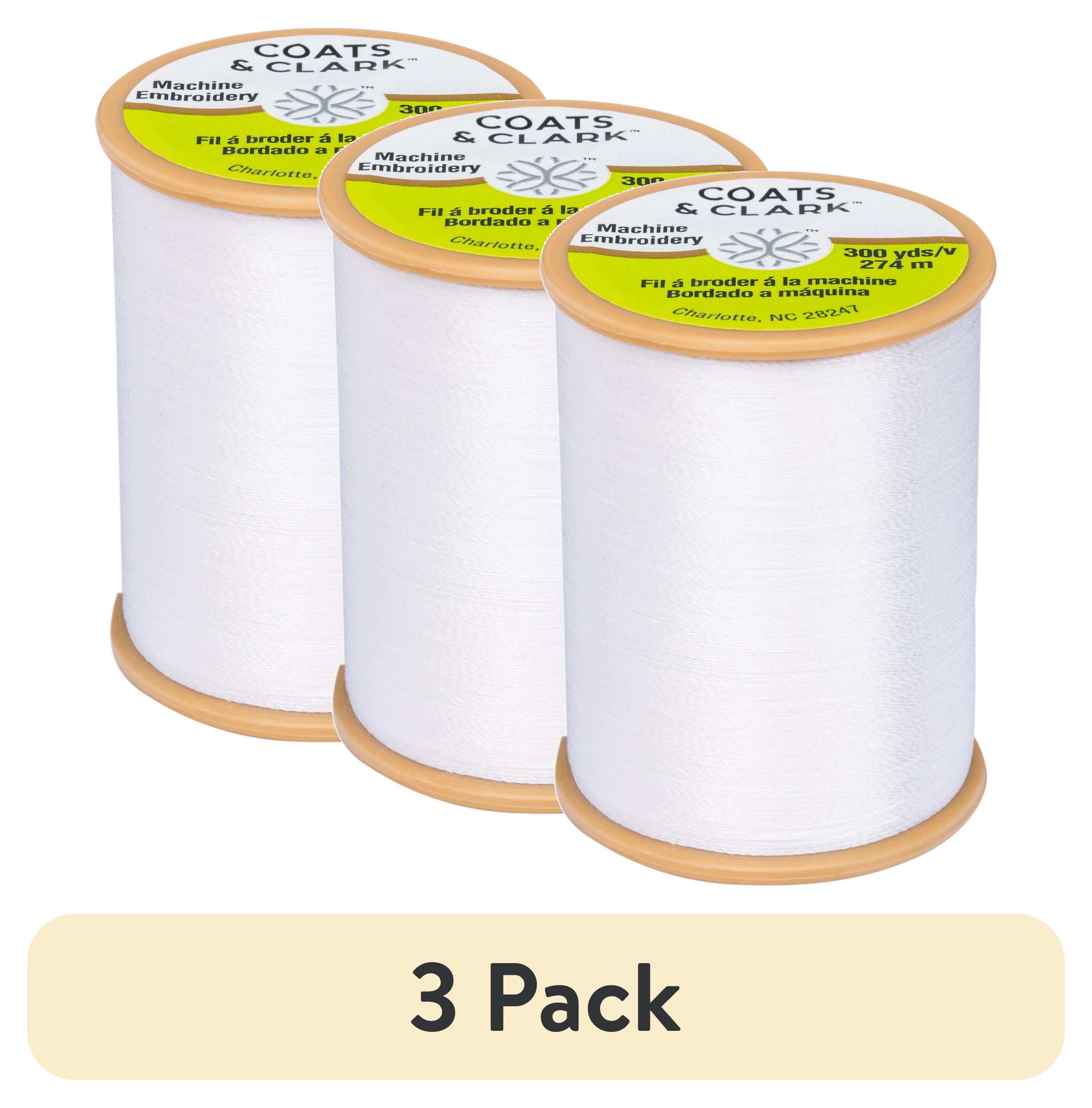 (3 pack) Coats & Clark Trilobal Embroidery White Polyester Thread, 300 Yards - Walmart.com