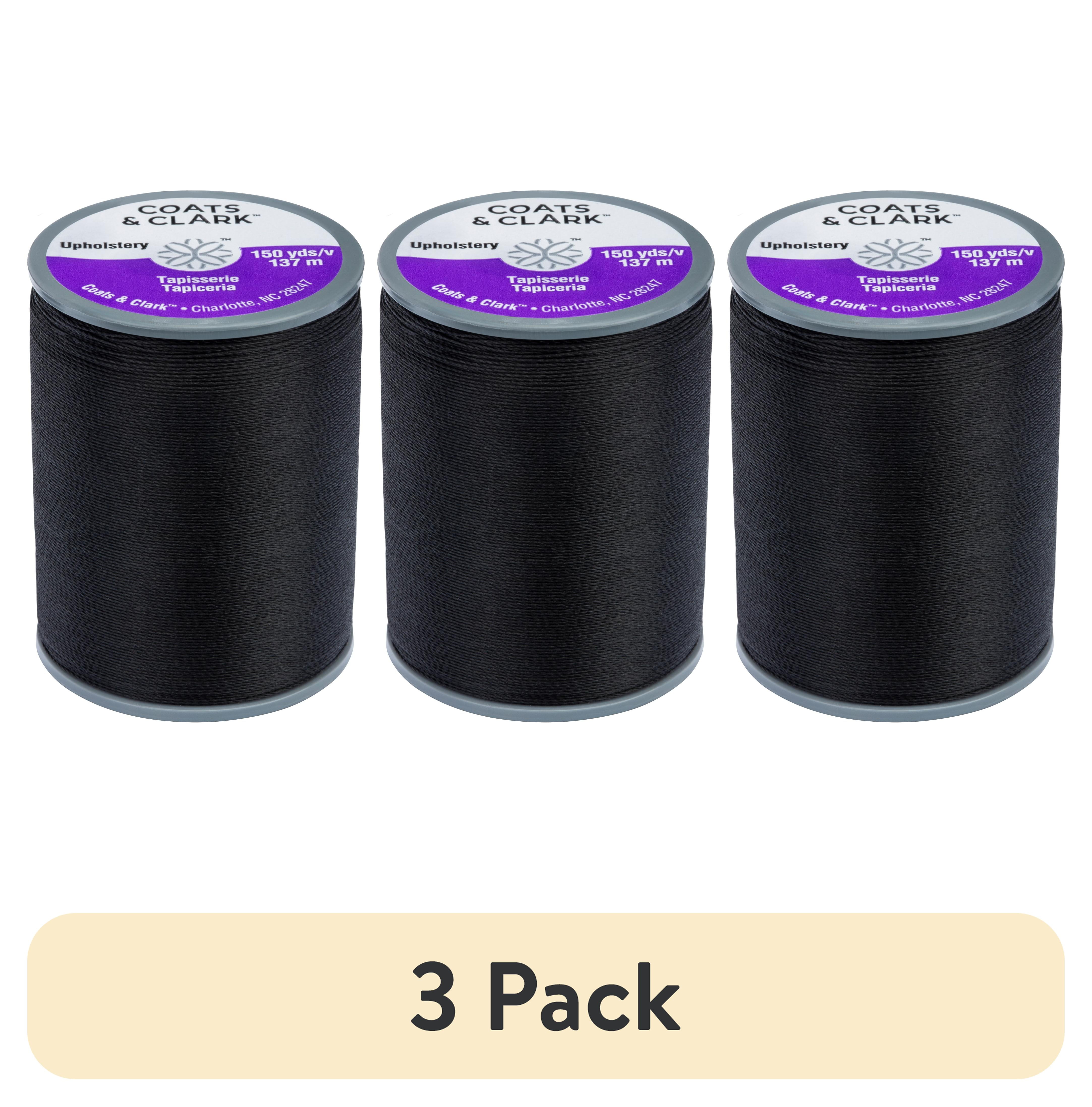 (3 pack) Coats & Clark Upholstery Black Nylon Thread, 150 Yards ...
