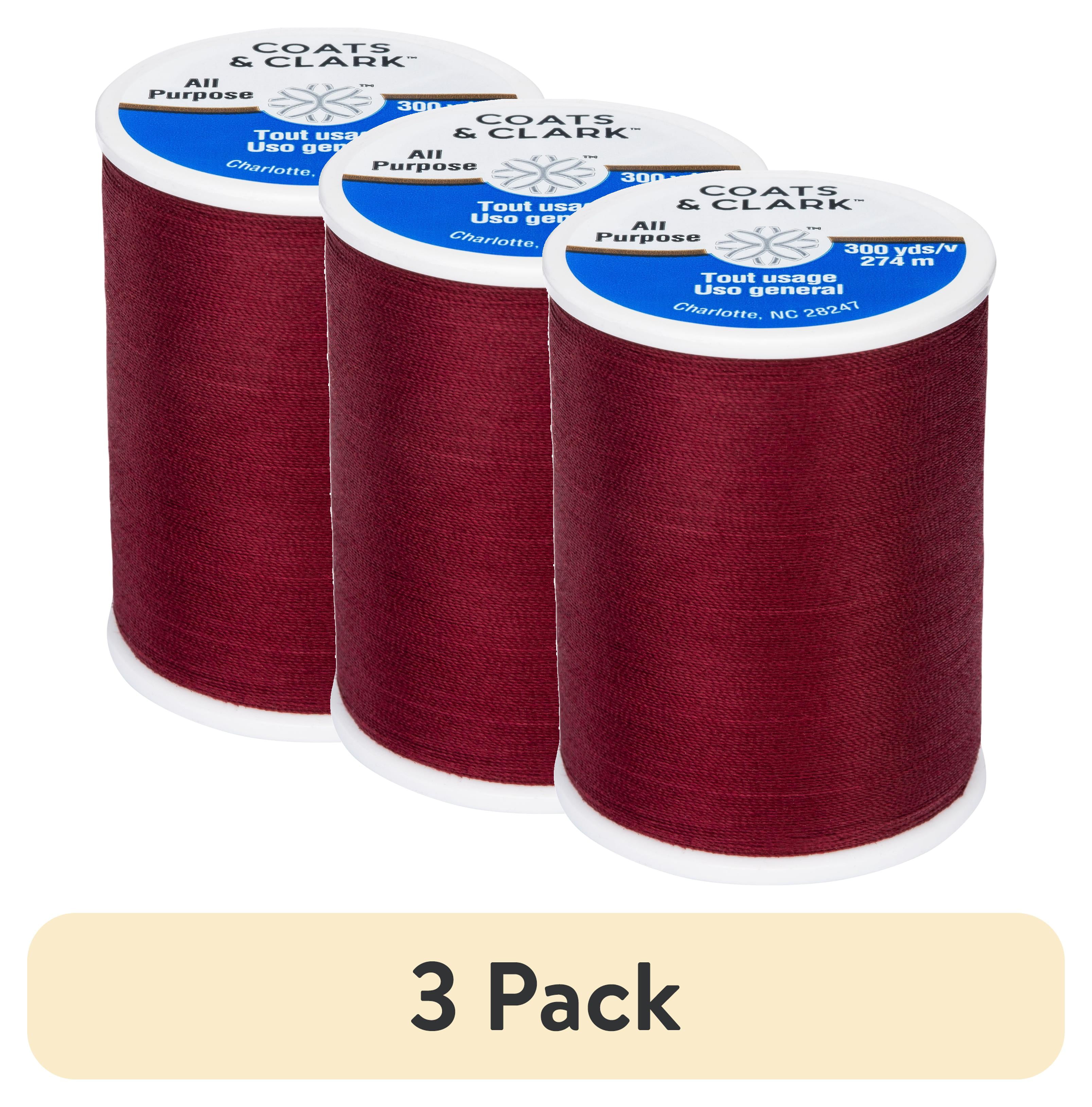 (3 pack) Coats Dual Duty All Purpose Dark Red Thread, 300 Yards ...