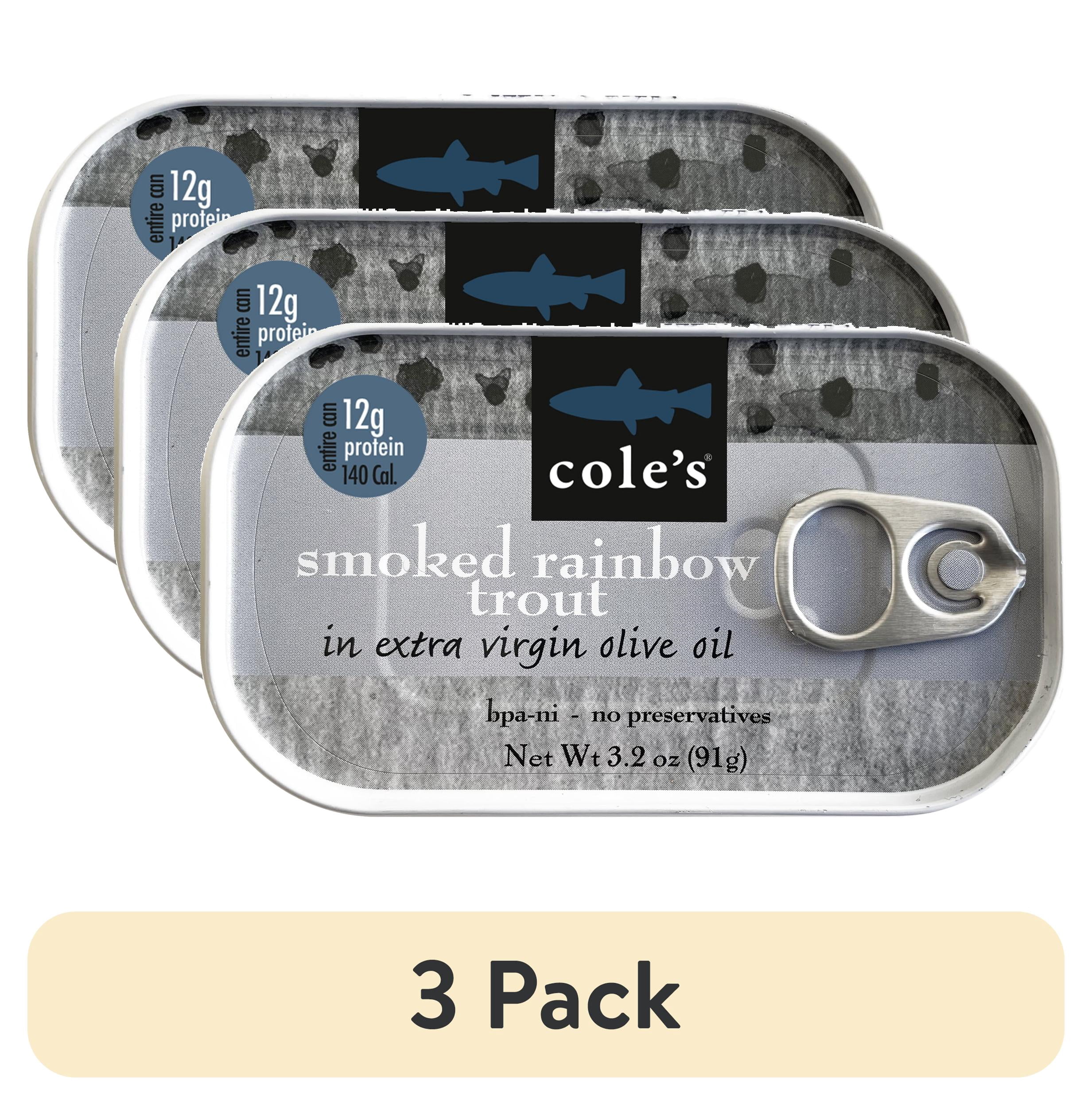 (3 pack) Coles Smoked Rainbow Trout in Olive Oil 3.2 oz - Fish Fillet ...