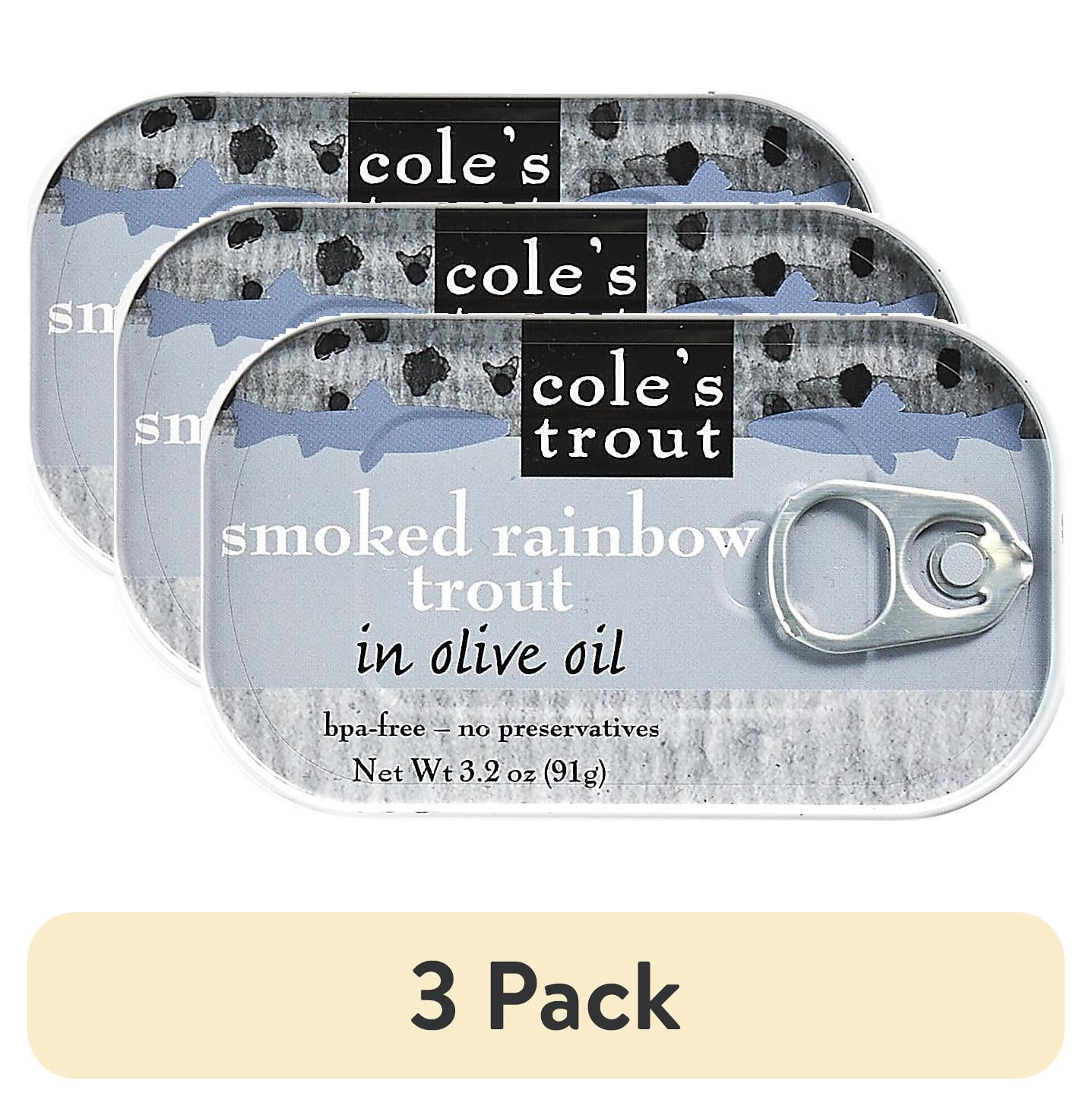 (3 pack) Coles Smoked Rainbow Trout in Olive Oil 3.2 oz - Fish Fillet ...
