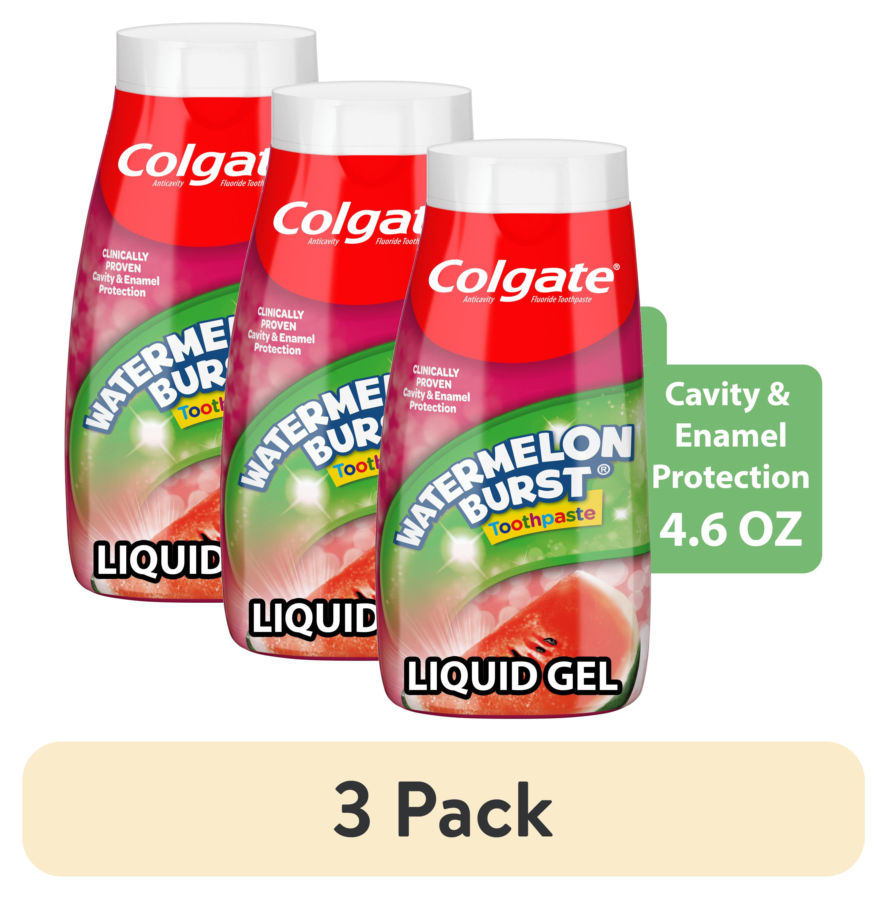 (3 pack) Colgate Kids Fluoride Toothpaste Gel, Watermelon Burst, 4.6 oz ...