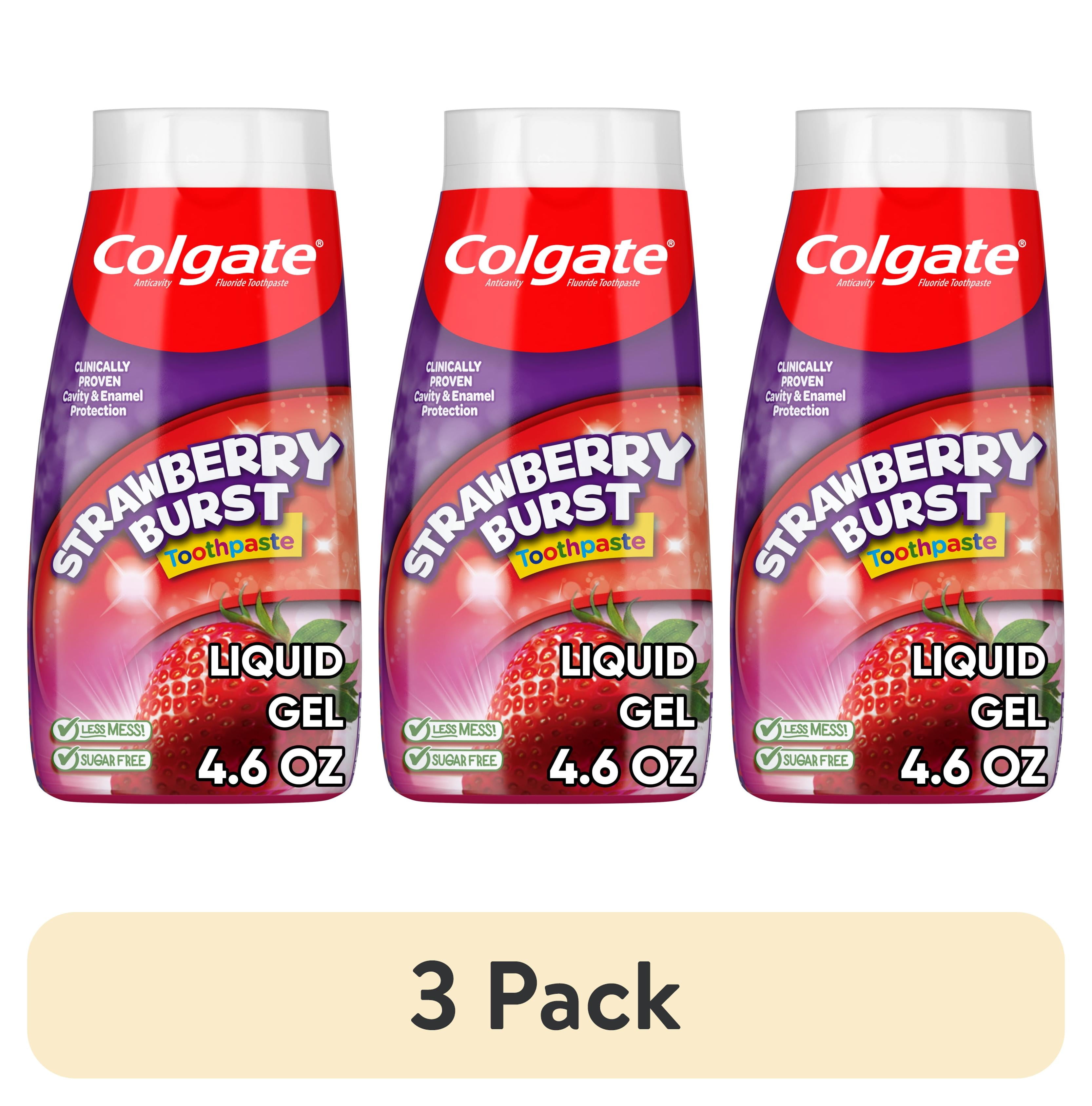 (3 pack) Colgate Kids Fluoride Toothpaste, Strawberry Burst, 4.6 oz ...