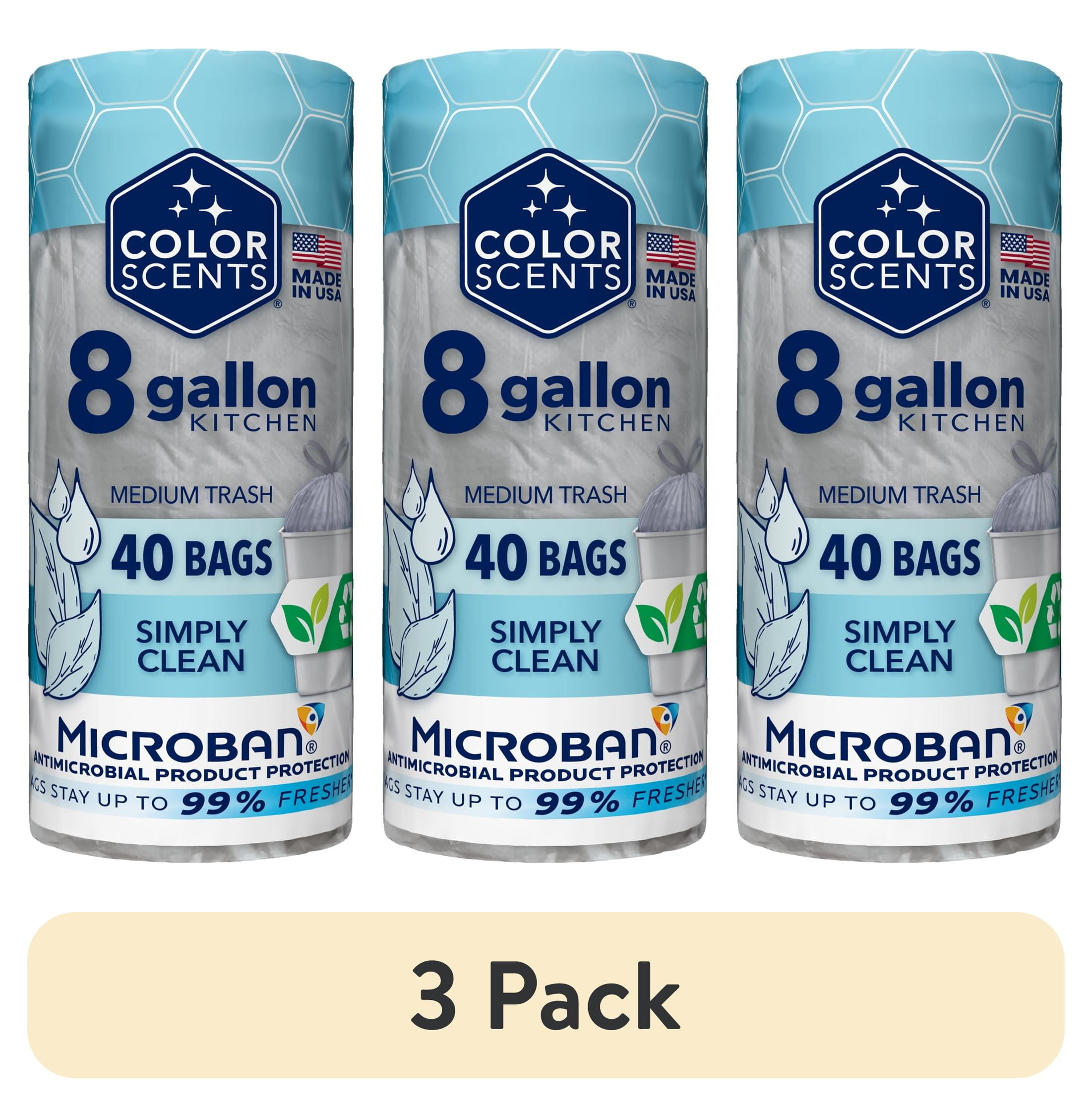 (3 pack) Color Scents 8-Gallon Medium Drawstring Trash Bags, Simply ...