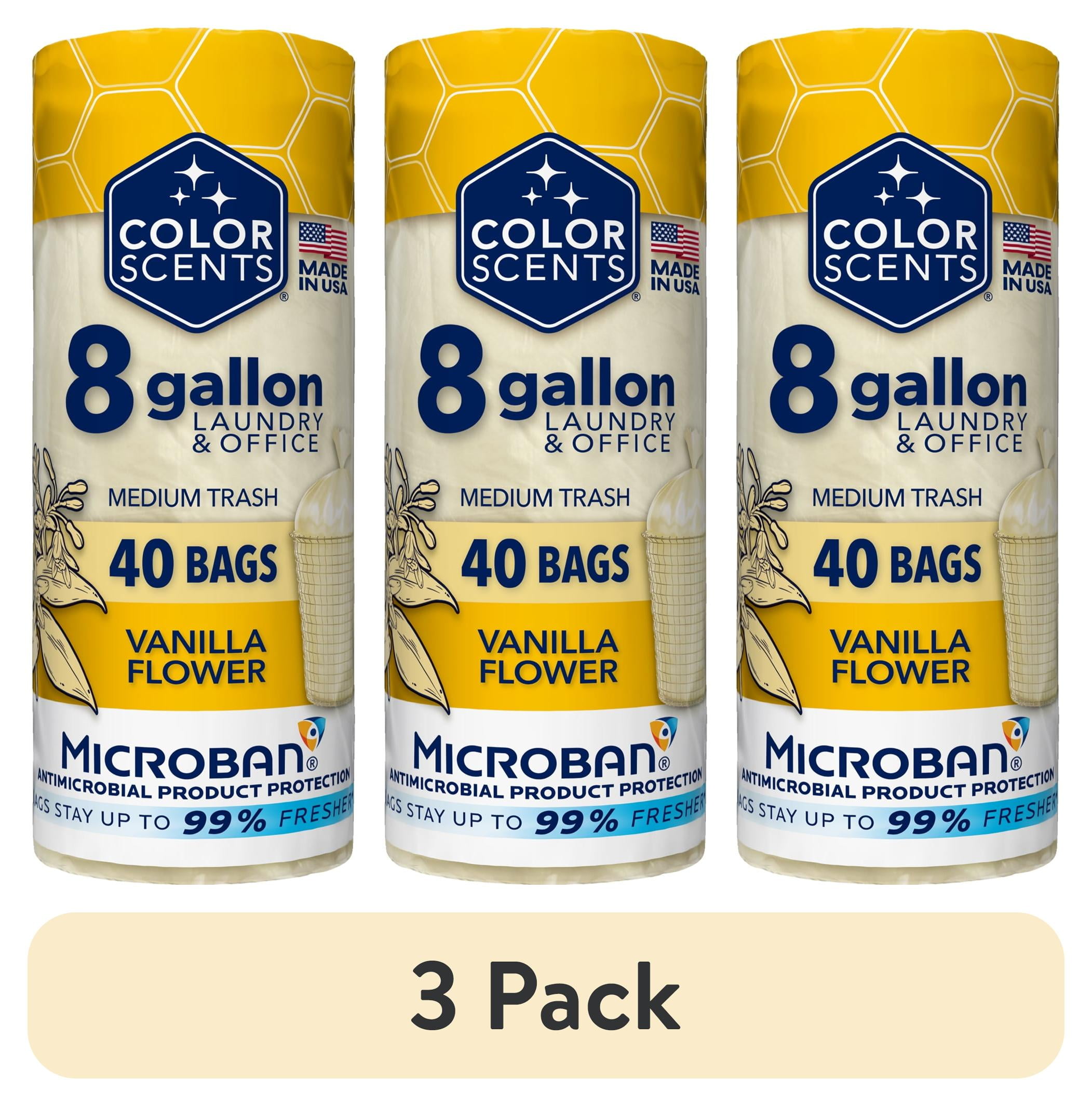 (3 pack) Color Scents Medium 8-Gallon Twist Tie Trash Bags, Vanilla ...