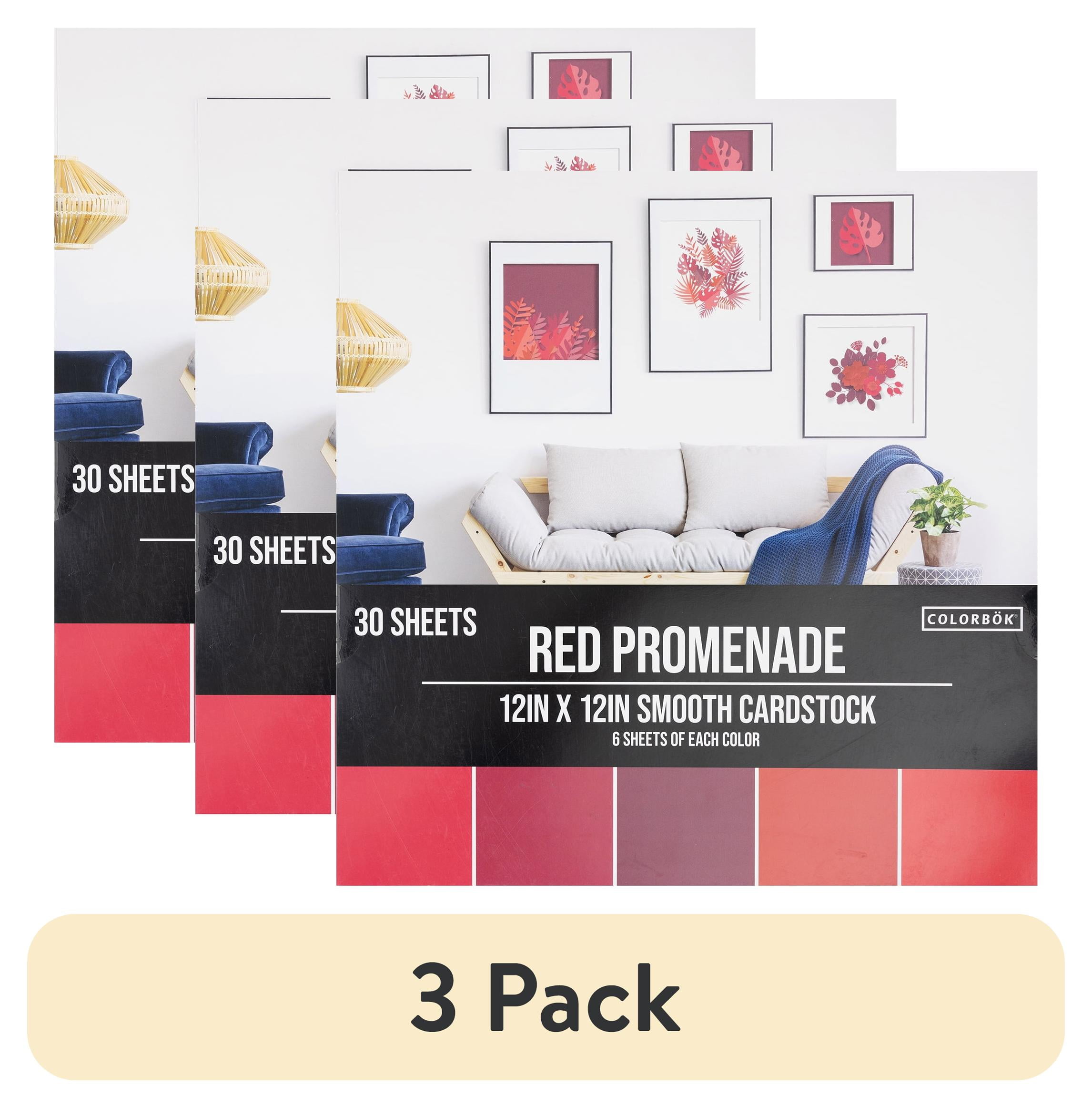 (3 pack) Colorbok Solid Red Promenade Cardstock 12" x 12" 121 lb 180 ...