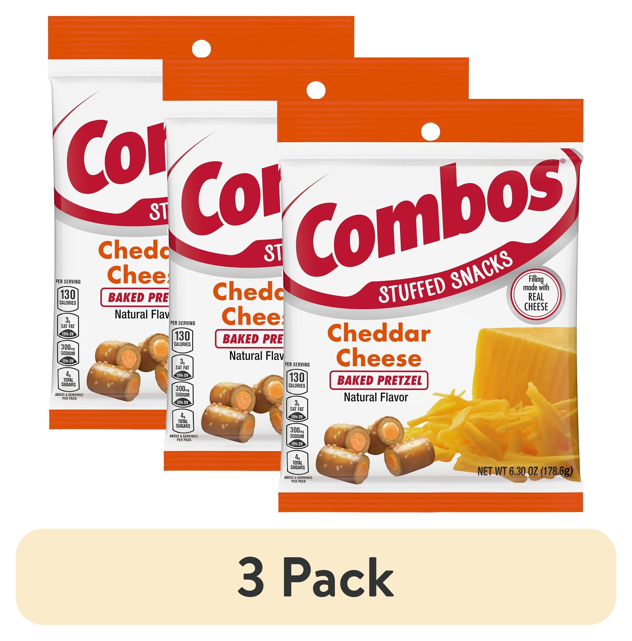 (3 pack) Combos Stuffed Snacks Cheddar Cheese Baked Pretzel Snacks - 6. ...