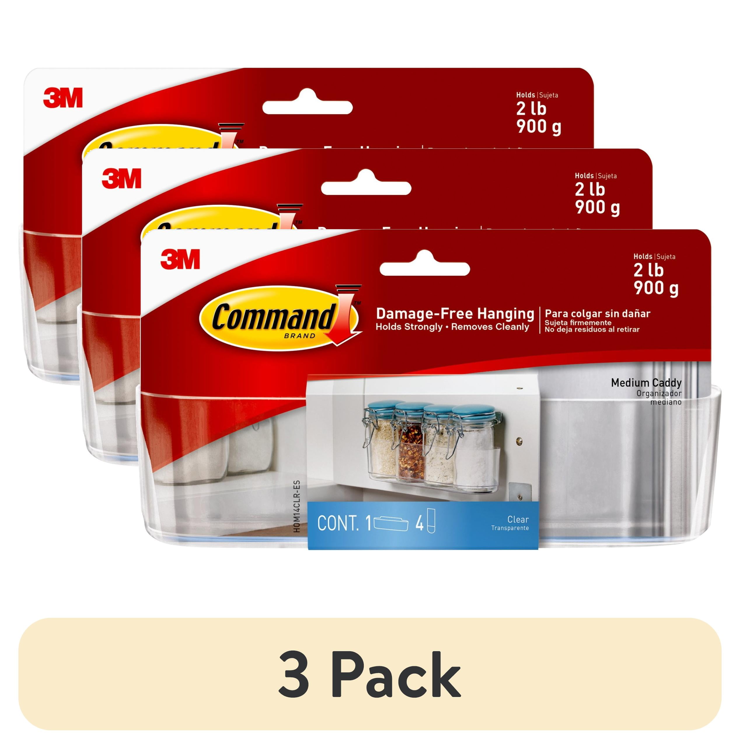 Command Medium Clear Caddy 3 Pack for Bathroom and Kitchen Organization ...