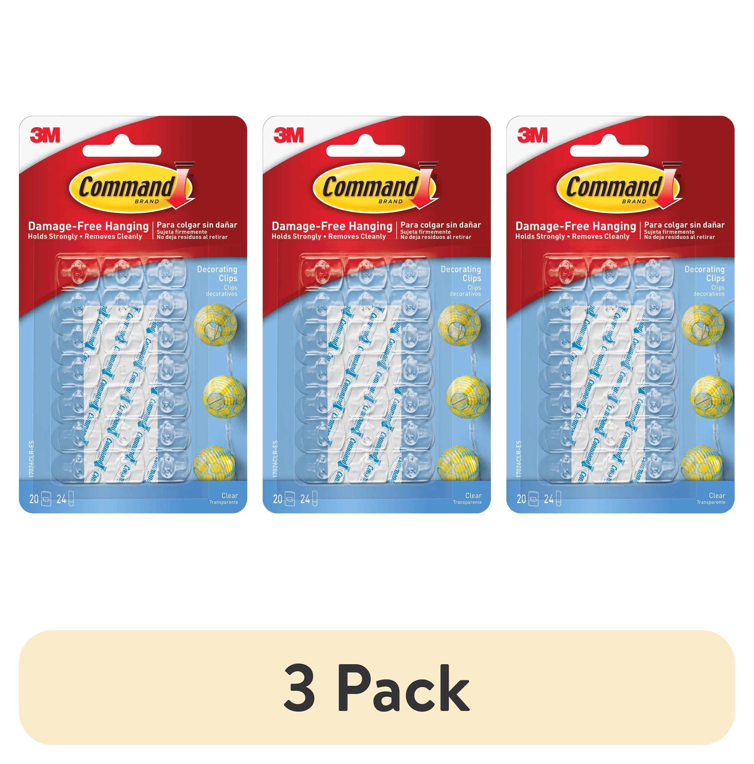 (3 pack) Command Decorating Clips, Clear, 20 Wall Hooks - Walmart.com