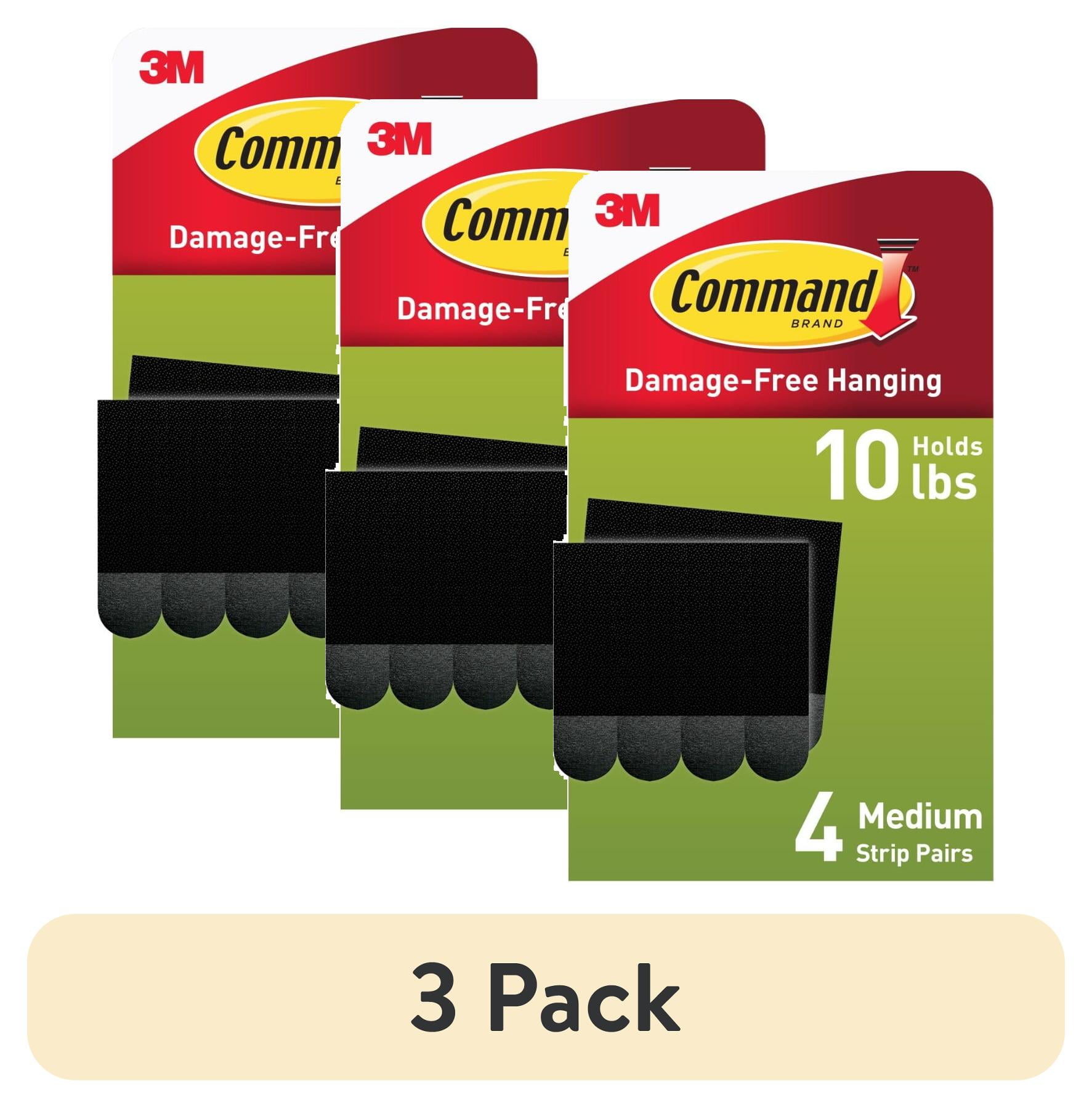 (3 pack) Command Medium Picture Hangers, Black, 4 Sets of Strips/Pack ...
