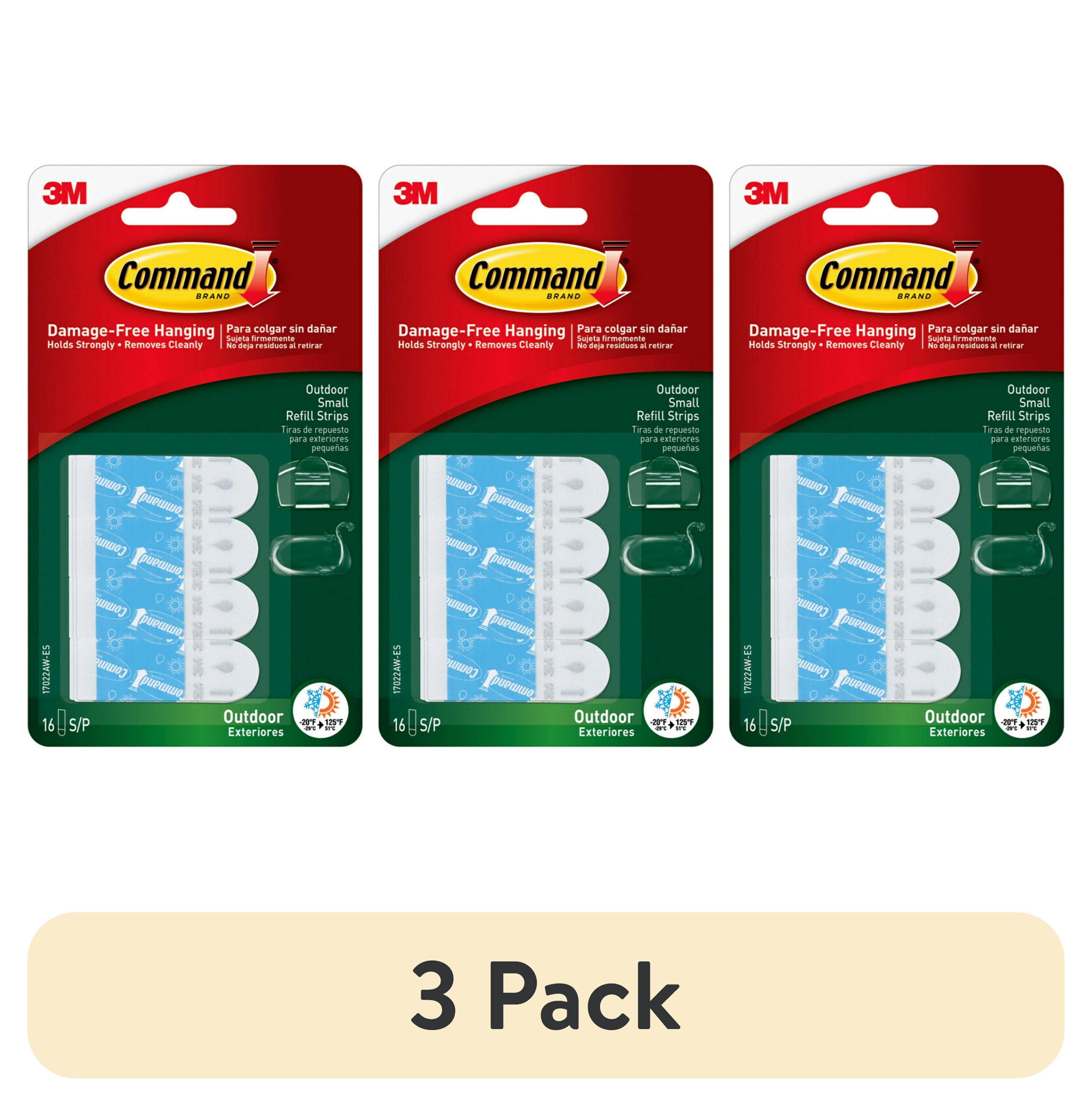 (3 pack) Command Outdoor Foam Strip Refills, White, Small, 16 Strips ...