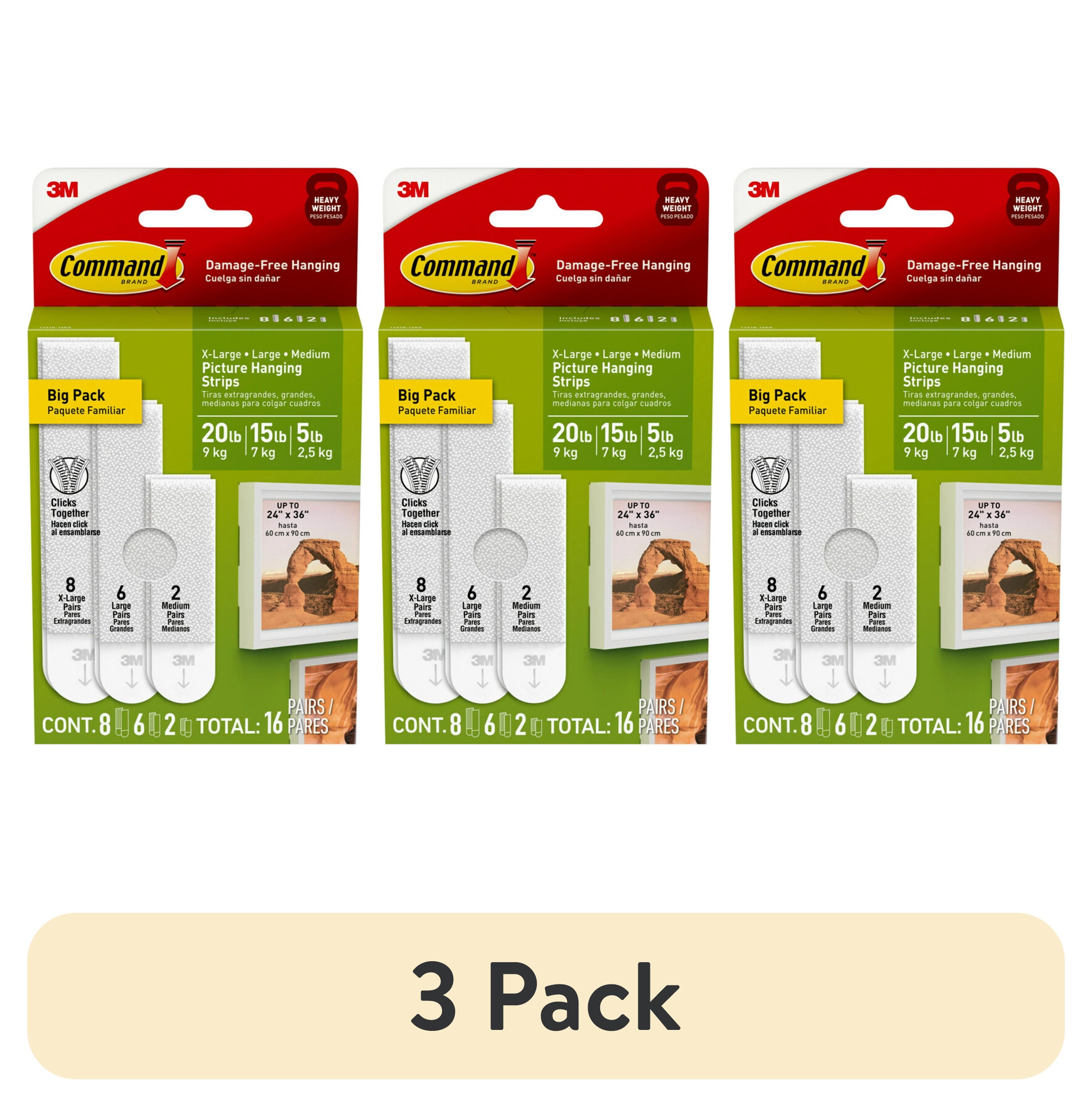 (3 pack) Command Picture Hangers Variety Pack, Holds 5 to 20 lbs, White ...