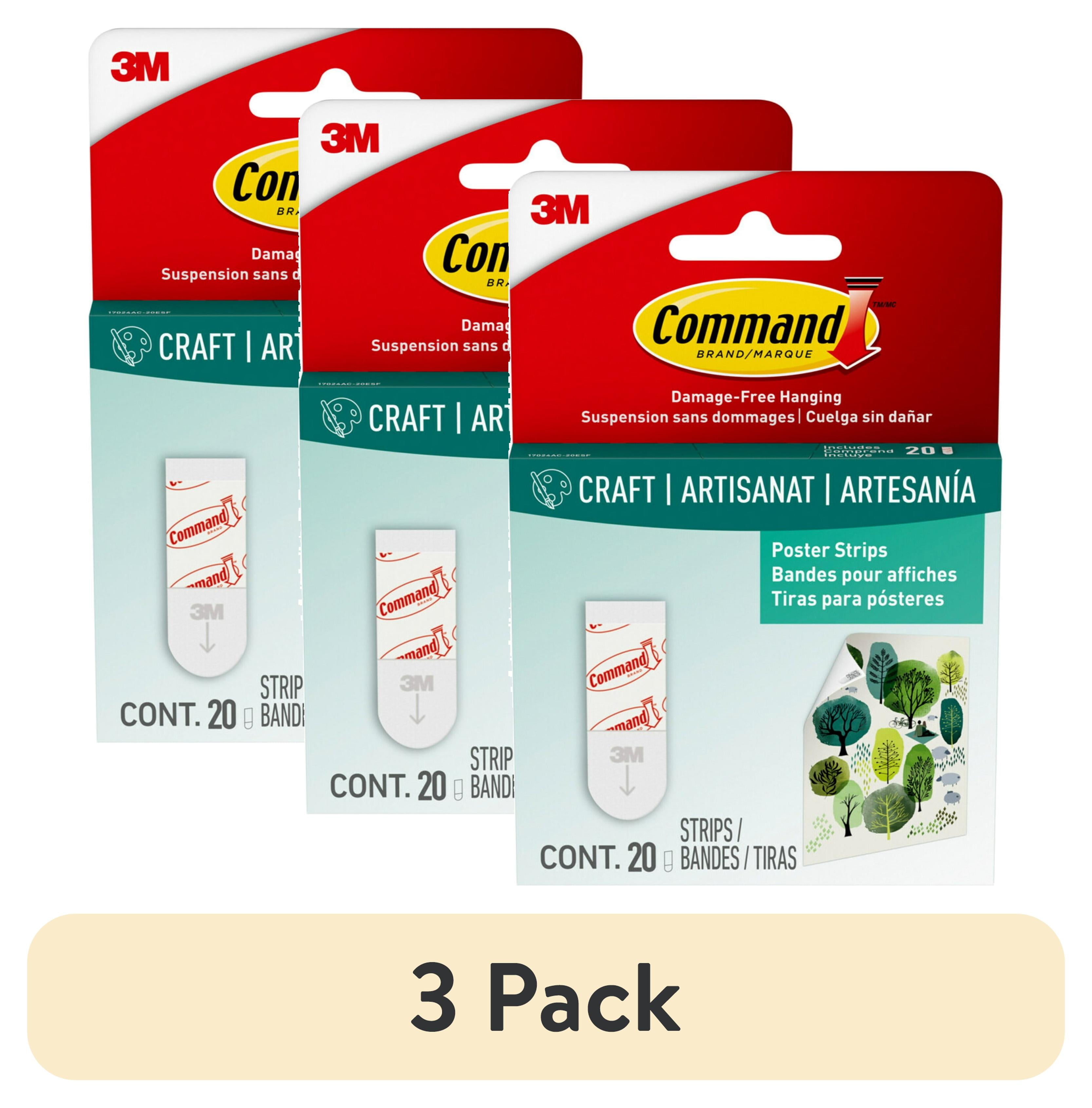 (3 pack) Command Poster Strips, White, Damage-Free Hanging Poster ...