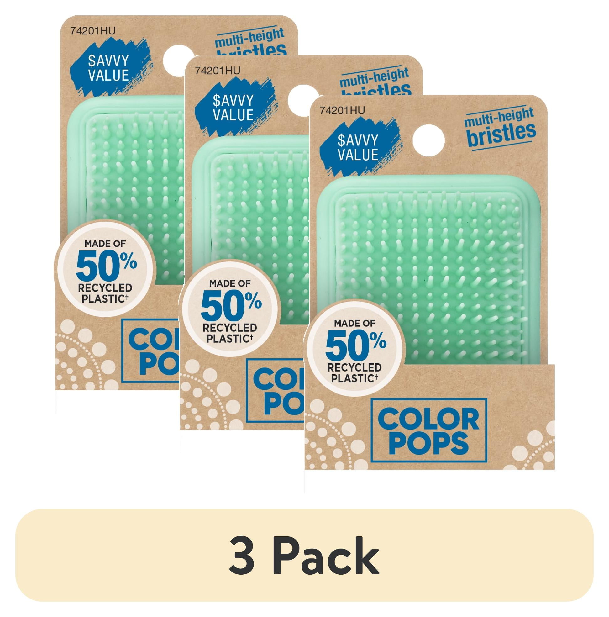 (3 pack) Conair Color Pops Detangling All-Purpose Hair Brush, Green ...