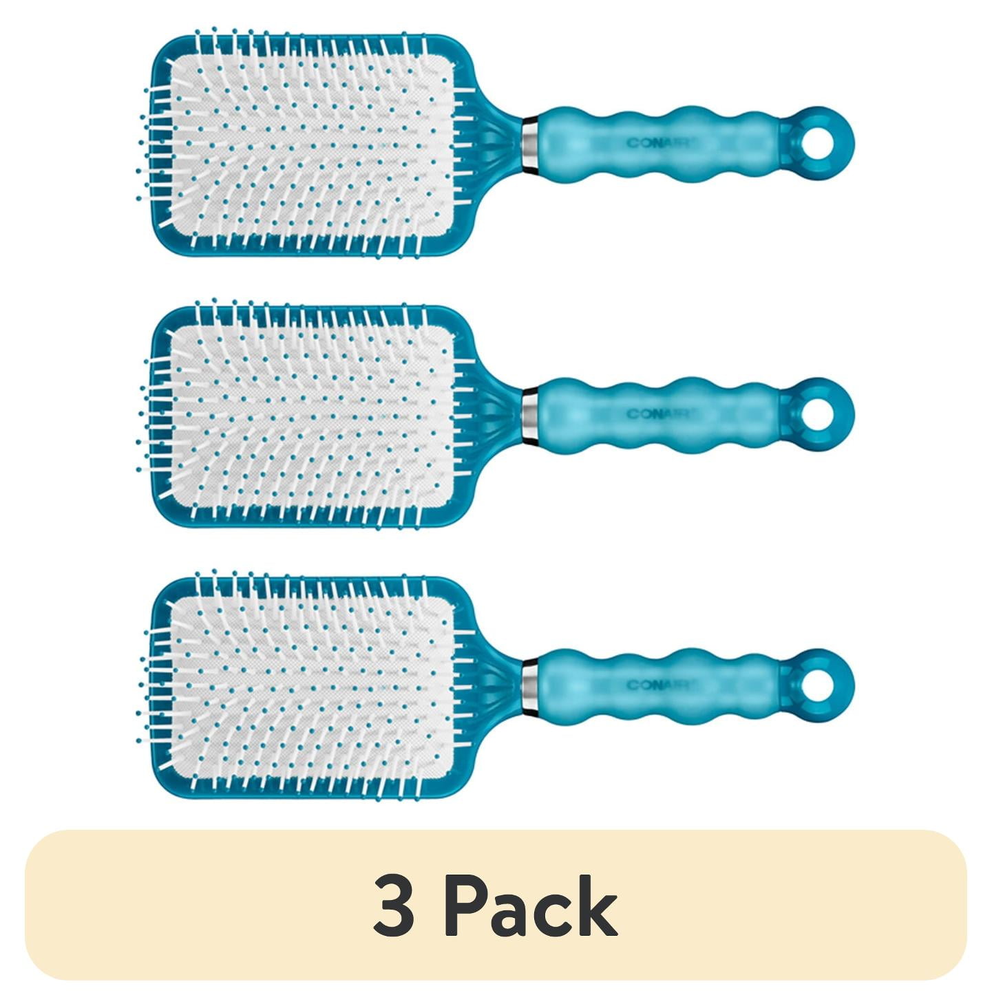 (3 pack) Conair Smooth & Effortless Ultra Paddle Hairbrush with Nylon ...