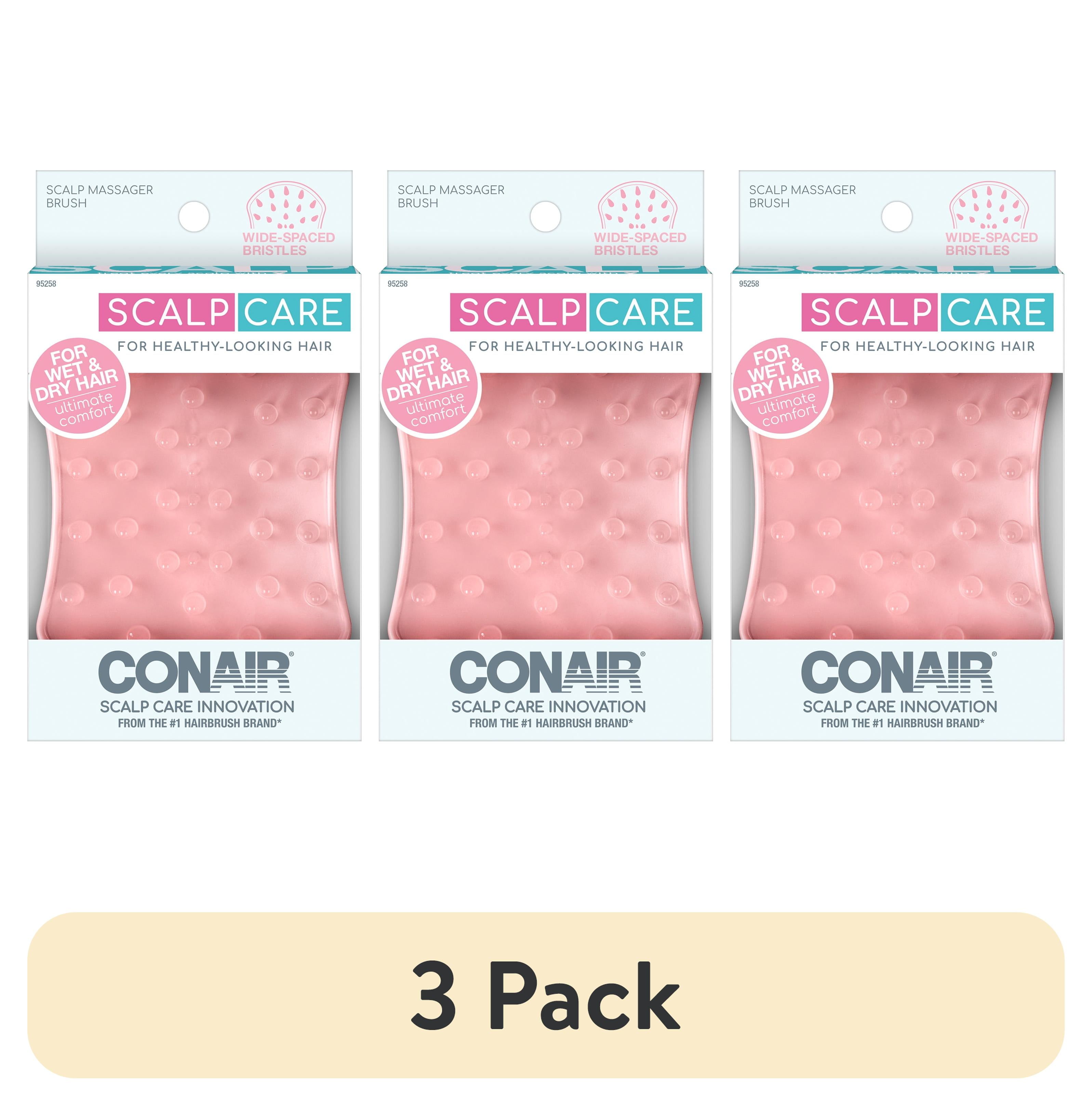 (3 pack) Conair Scalp Care Ultimate Comfort Concave Brush, Pink, 1 ...